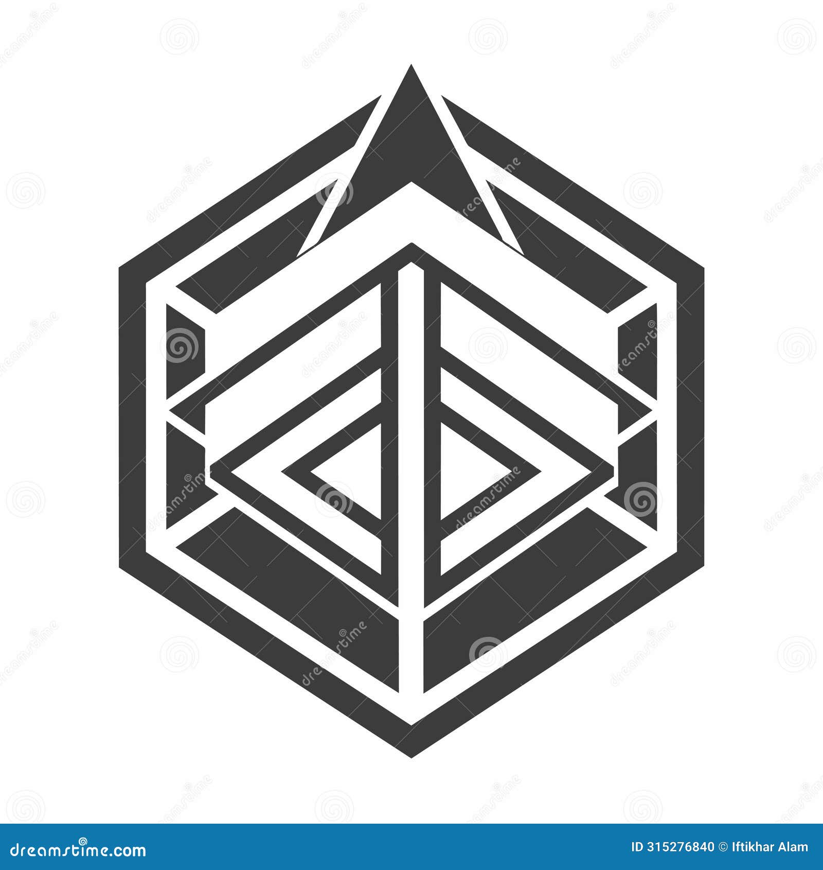 A Monochromatic Logo Featuring a Simple Cube Design in Black and White ...