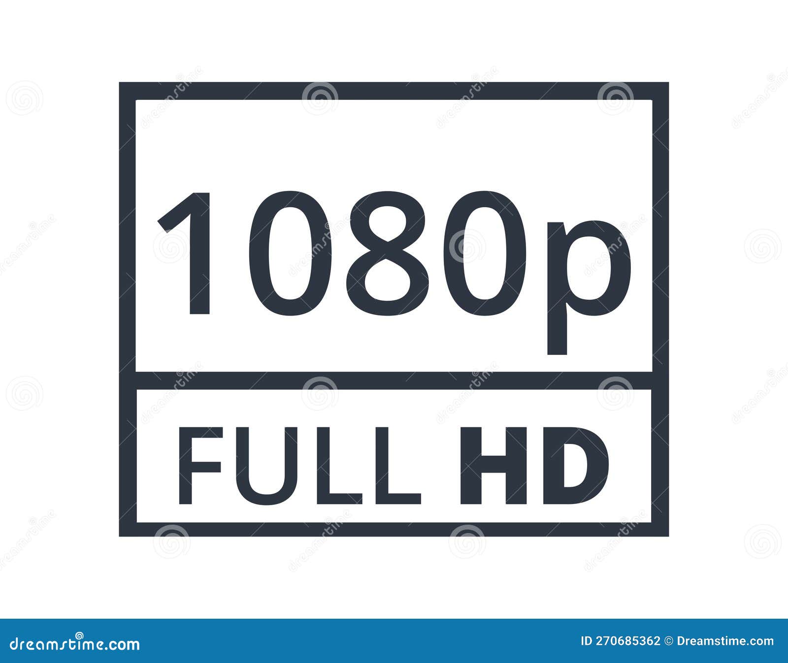 Monochromatic 1080p Full HD Resolution Symbol. Concept of Resolutions ...