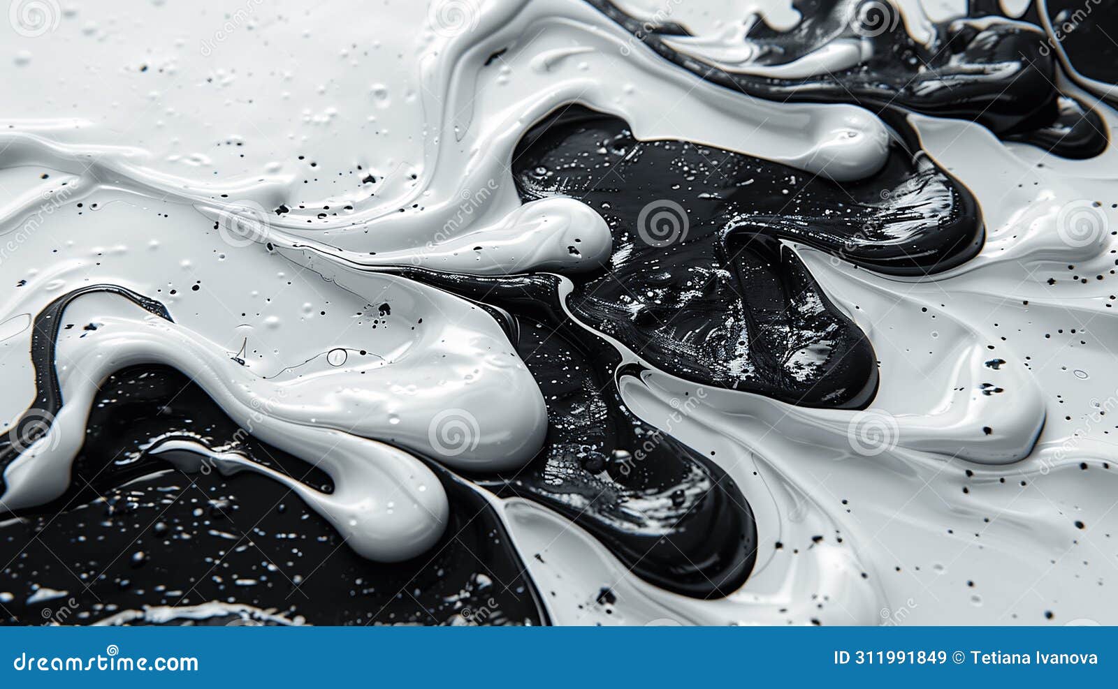 Black and White Drips on Canvas for Editorial Elegance. Stock ...