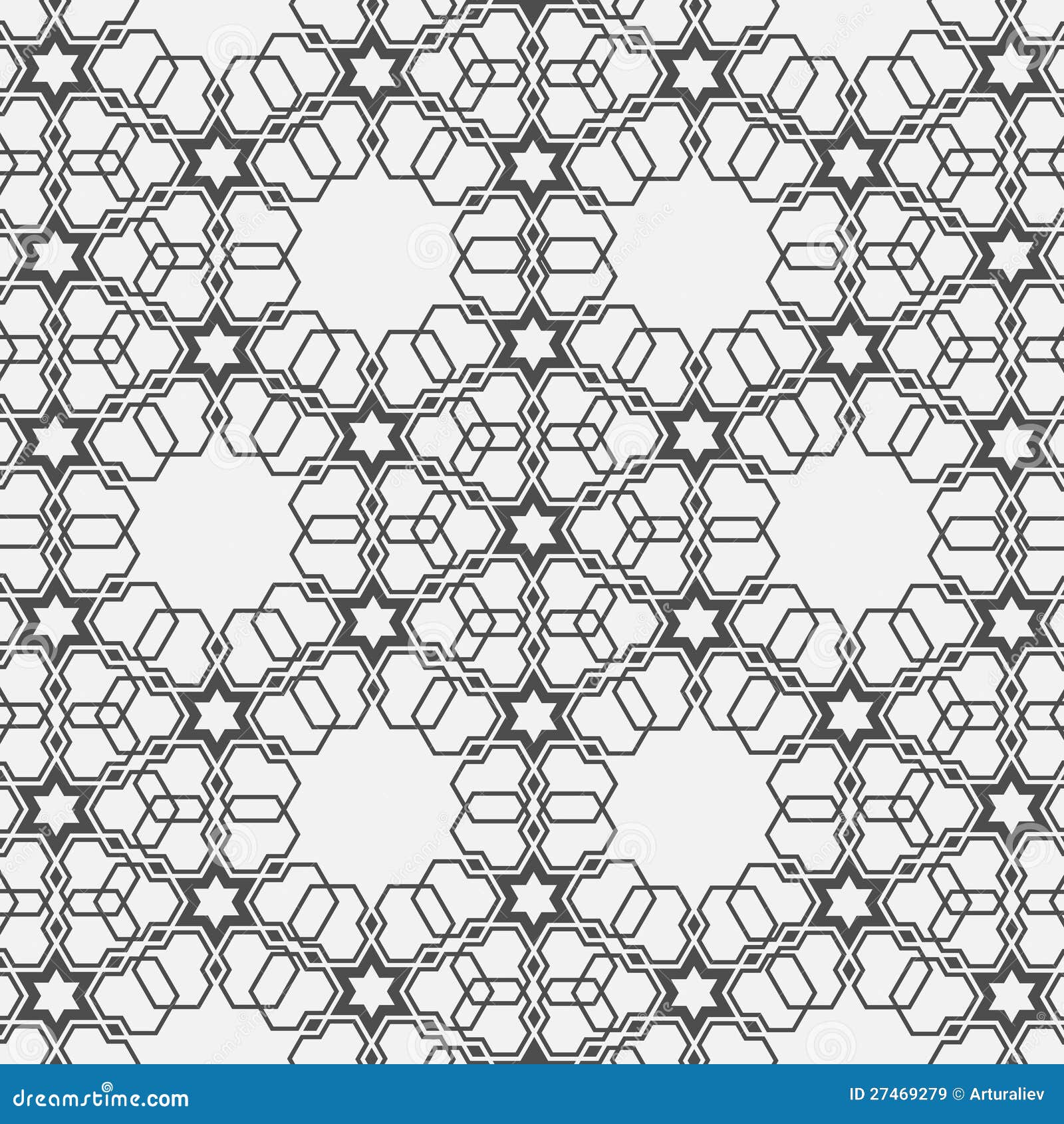 Monochromatic Pattern on Islamic Motif Stock Vector - Illustration of ...