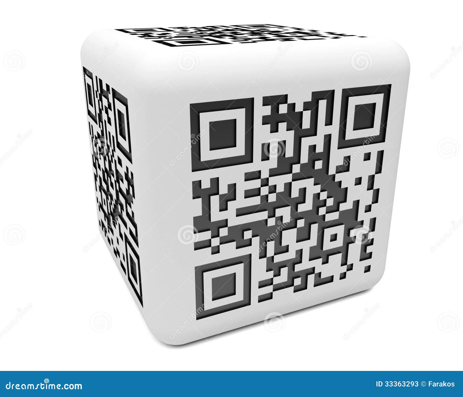 Monochromatic QR cube stock illustration. Illustration of label - 33363293