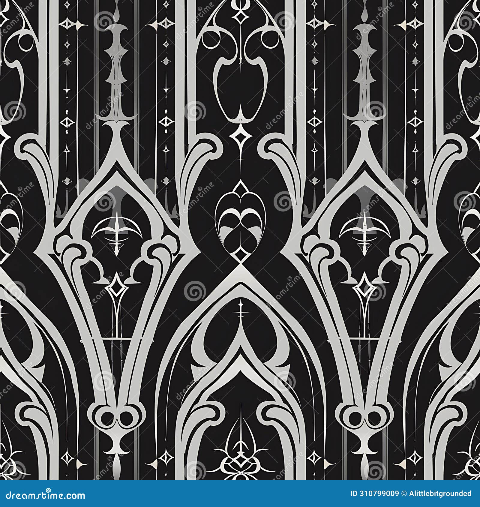 Elegant Gothic Wallpaper Seamless Tile Stock Illustration ...