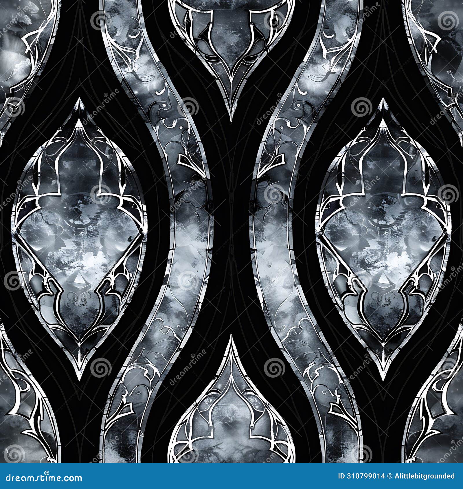Elegant Gothic Wallpaper Seamless Tile Stock Illustration ...