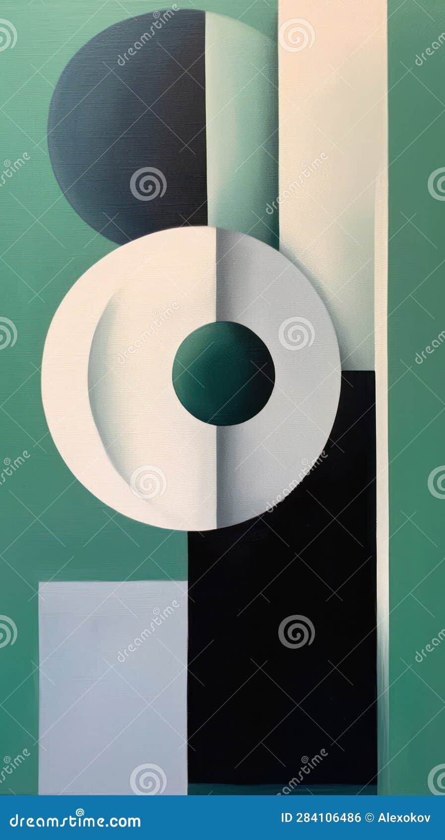 Monochromatic Shapes: a Contemporary Abstract Composition. Stock ...