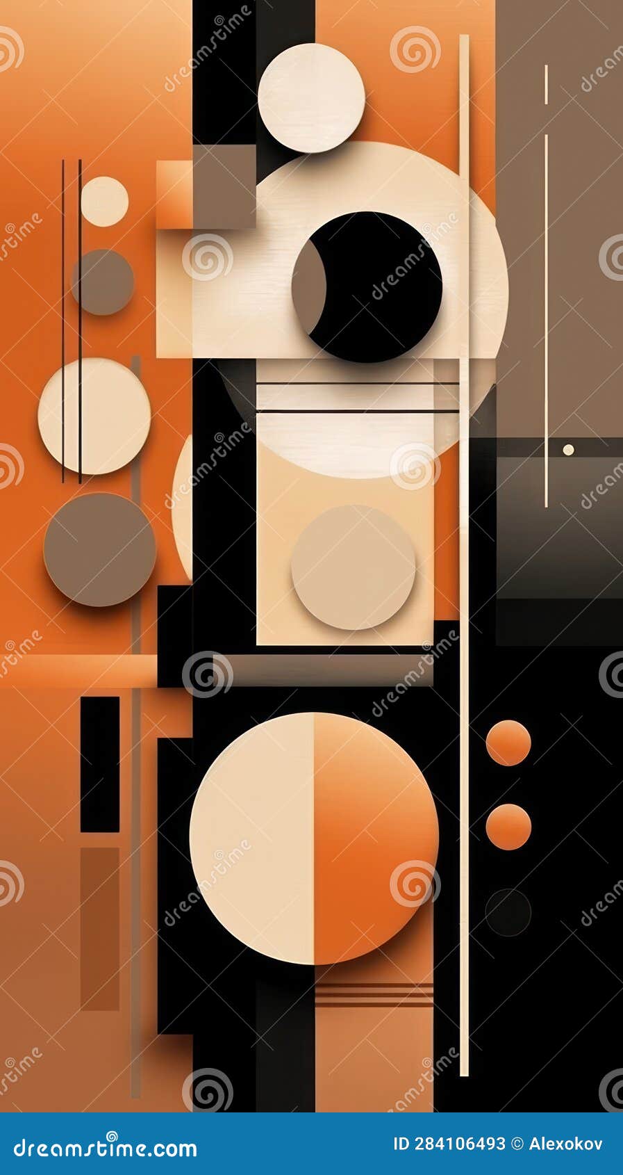 Monochromatic Shapes: a Contemporary Abstract Composition. Stock ...