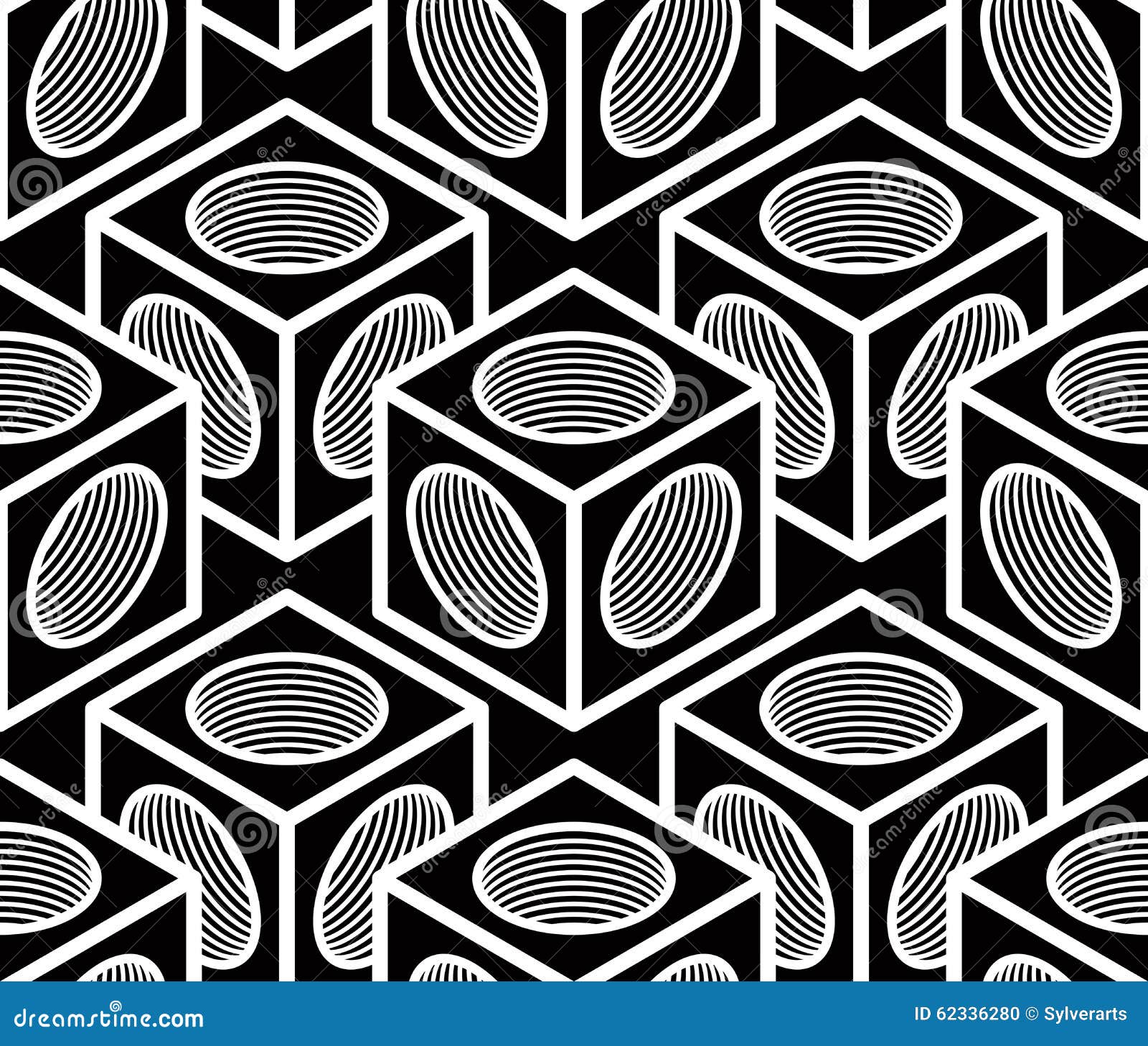 Monochrome Abstract Interweave Geometric Seamless Pattern. Vector Stock ...