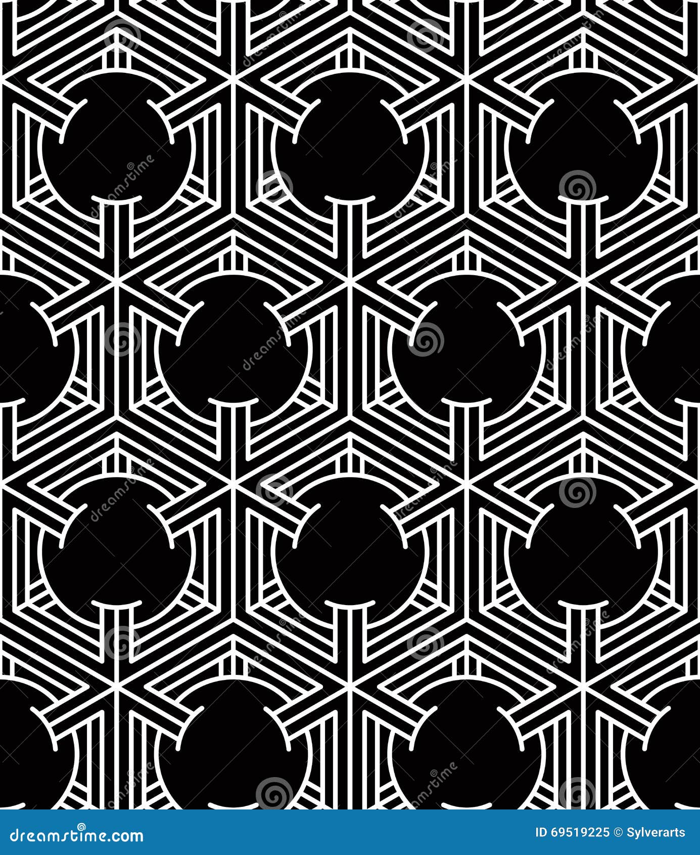 Monochrome Abstract Interweave Geometric Seamless Pattern. Vector Stock ...