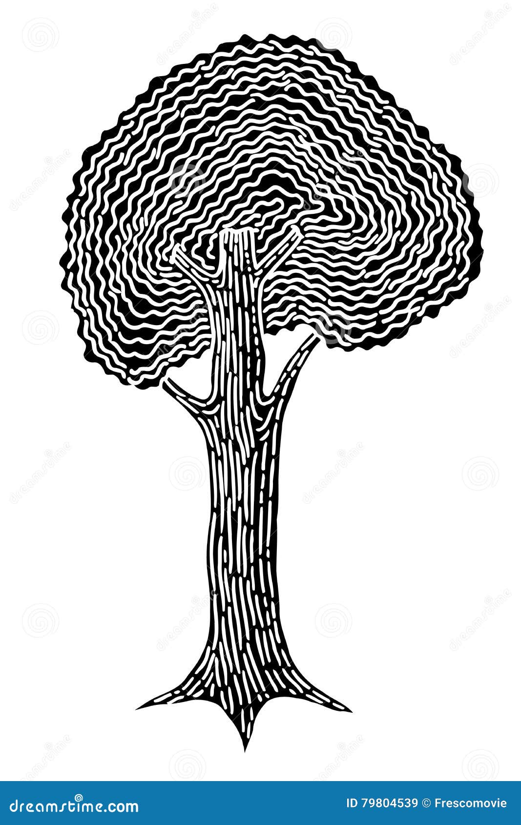 Monochrome abstract tree stock vector. Illustration of plant - 79804539