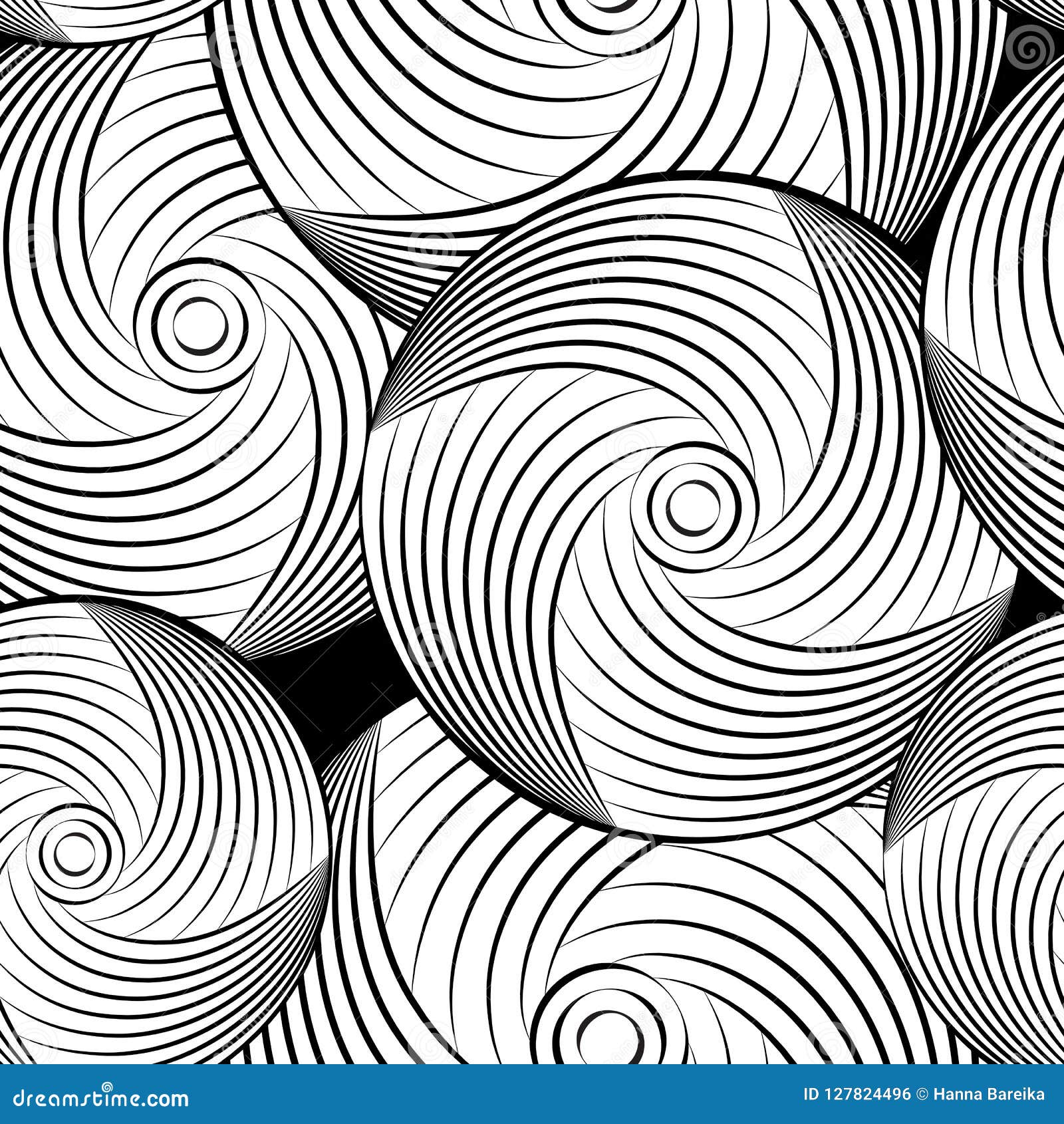 Abstract Vector Seamless Pattern. Geometric Curve Elements. Stock ...