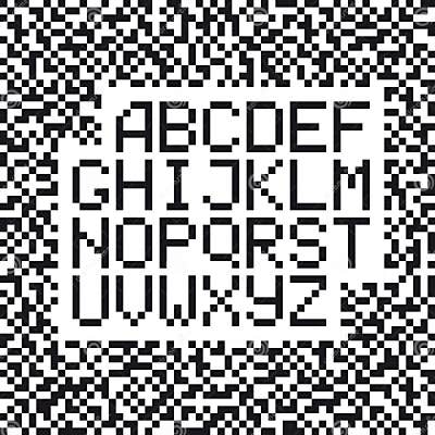 Monochrome Alphabet stock vector. Illustration of barcode - 43946289