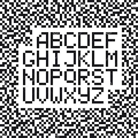 Monochrome Alphabet stock vector. Illustration of barcode - 43946289