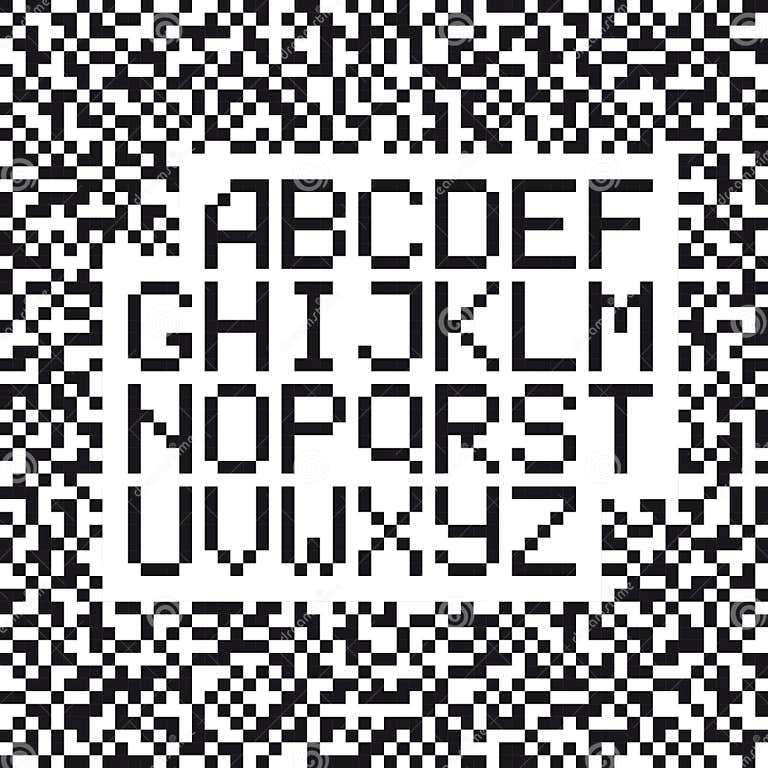 Monochrome Alphabet stock vector. Illustration of barcode - 43946289