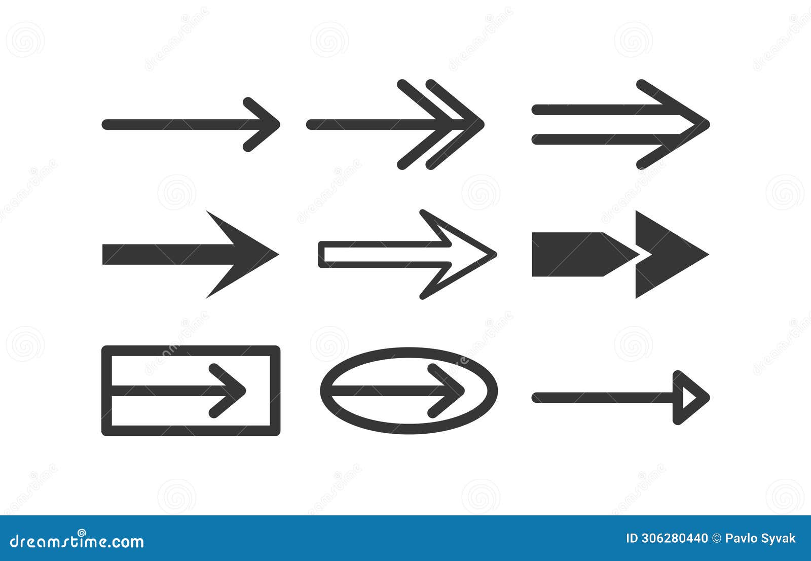 Monochrome Arrow Symbol Set, Featuring Minimalist Design Elements ...