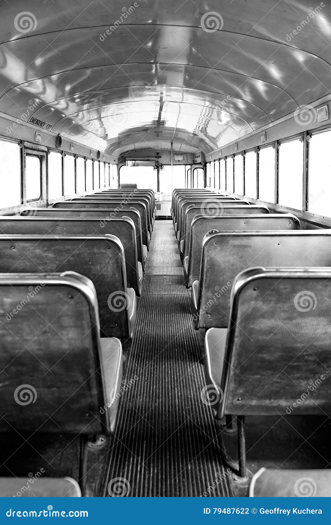 Monochrome Back of the Bus stock photo. Image of history - 79487622