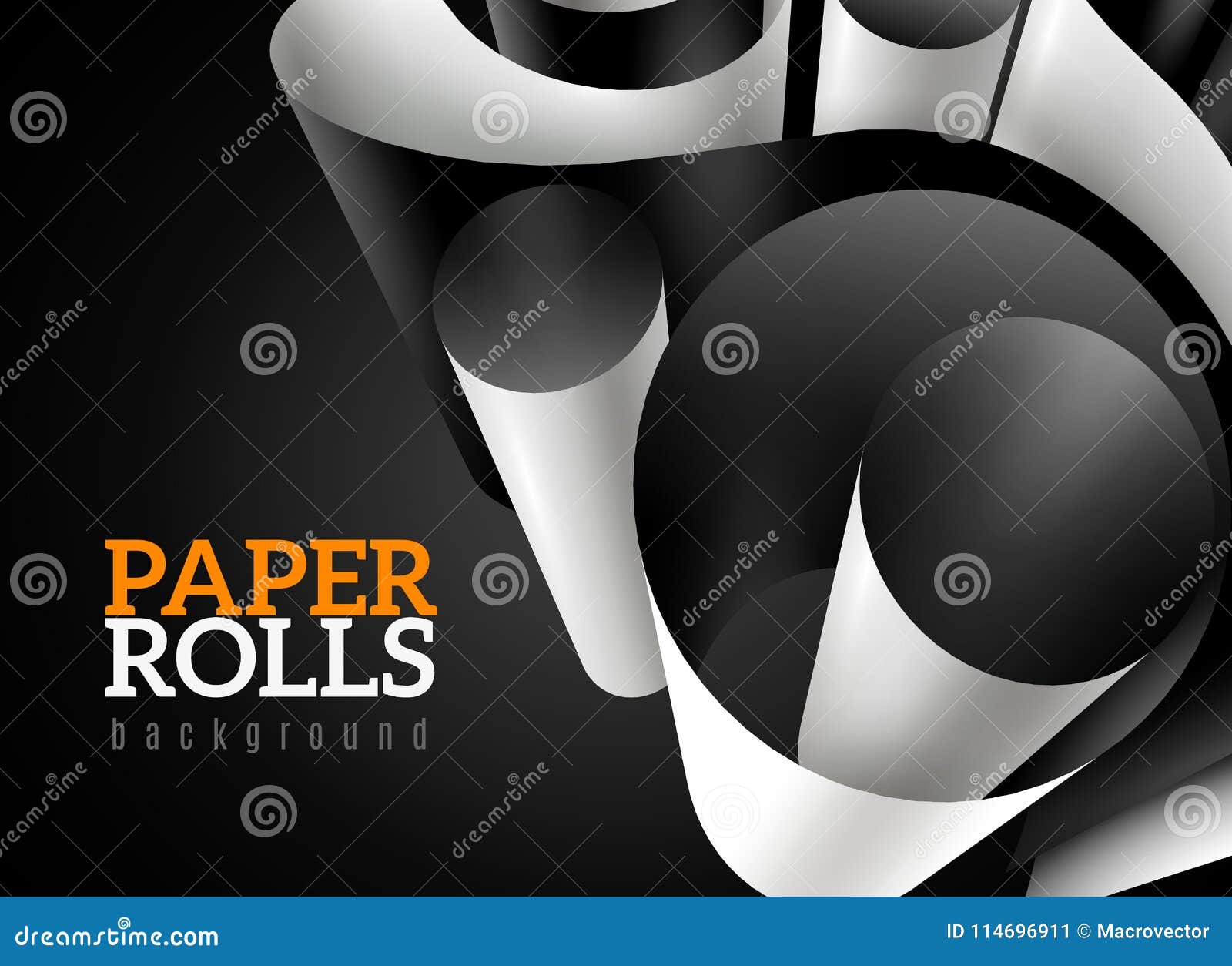 3d Paper Roll Background stock vector. Illustration of information ...