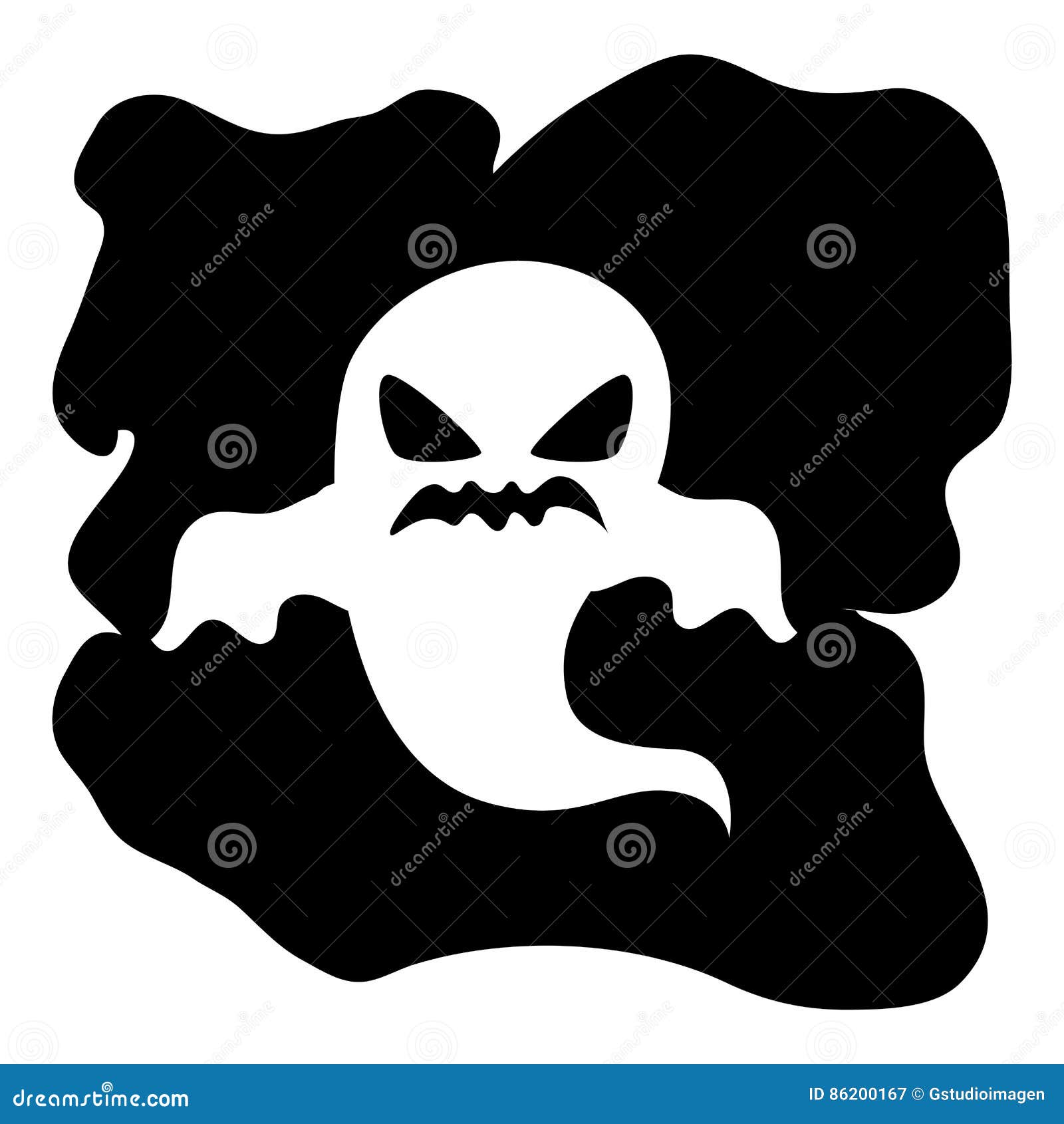 Monochrome Background Halloween with Ghost Stock Vector - Illustration ...