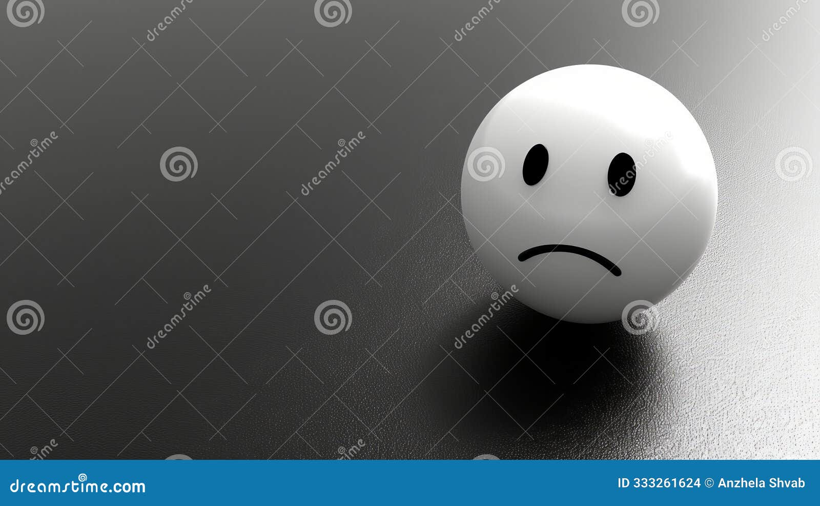 Monochrome Banner Displaying a Sad Emoji Face with Ample Empty Space ...