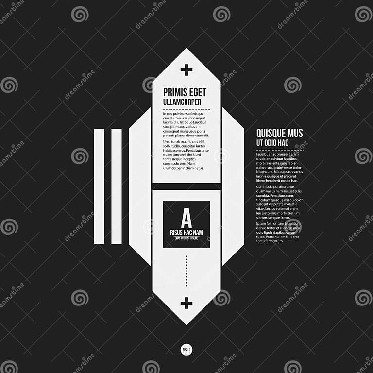Monochrome Banner Template in Strict Style Stock Vector - Illustration ...