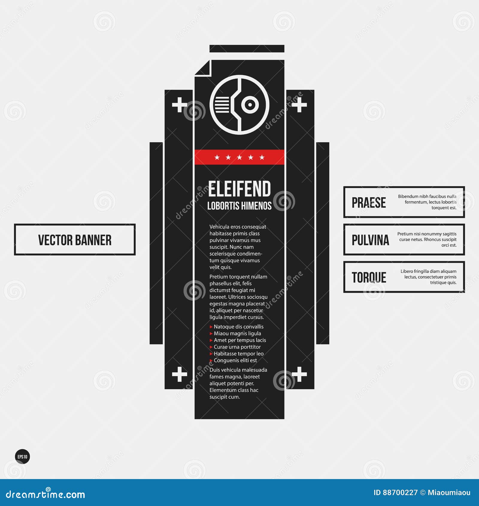 Monochrome Banner Template in Strict Style Stock Vector - Illustration ...