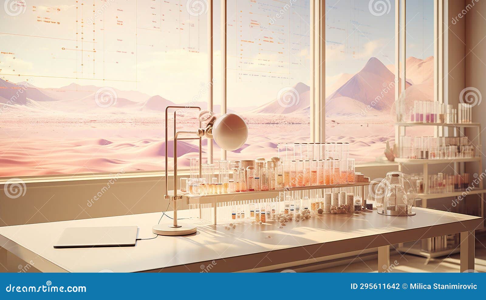 Monochrome Beige Laboratory for Scientific Experiments Stock ...