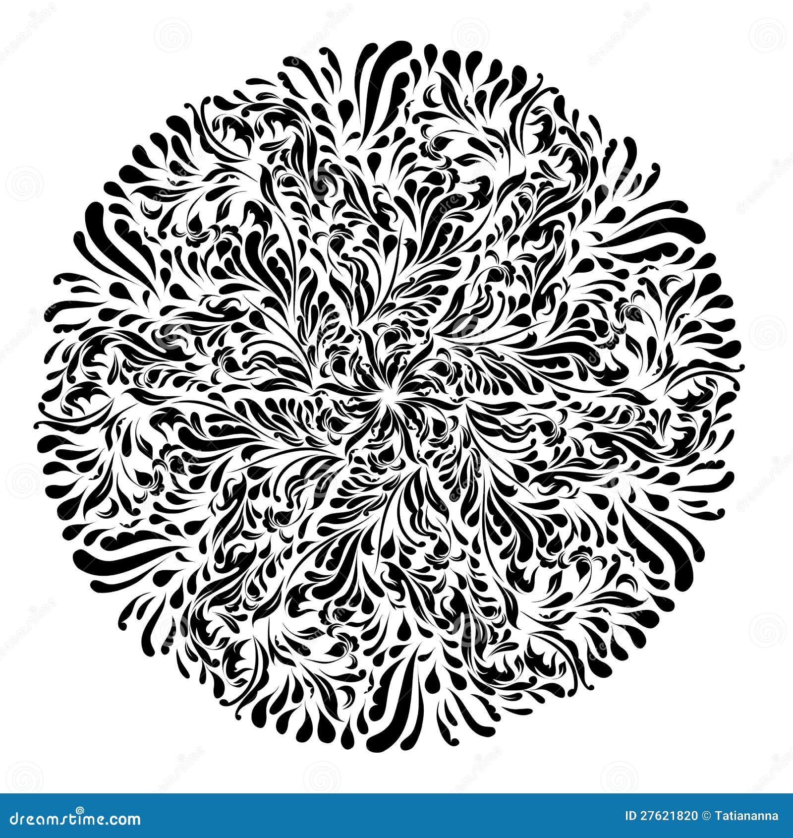 Monochrome Black and White Lace Ornament Vector Stock Vector ...