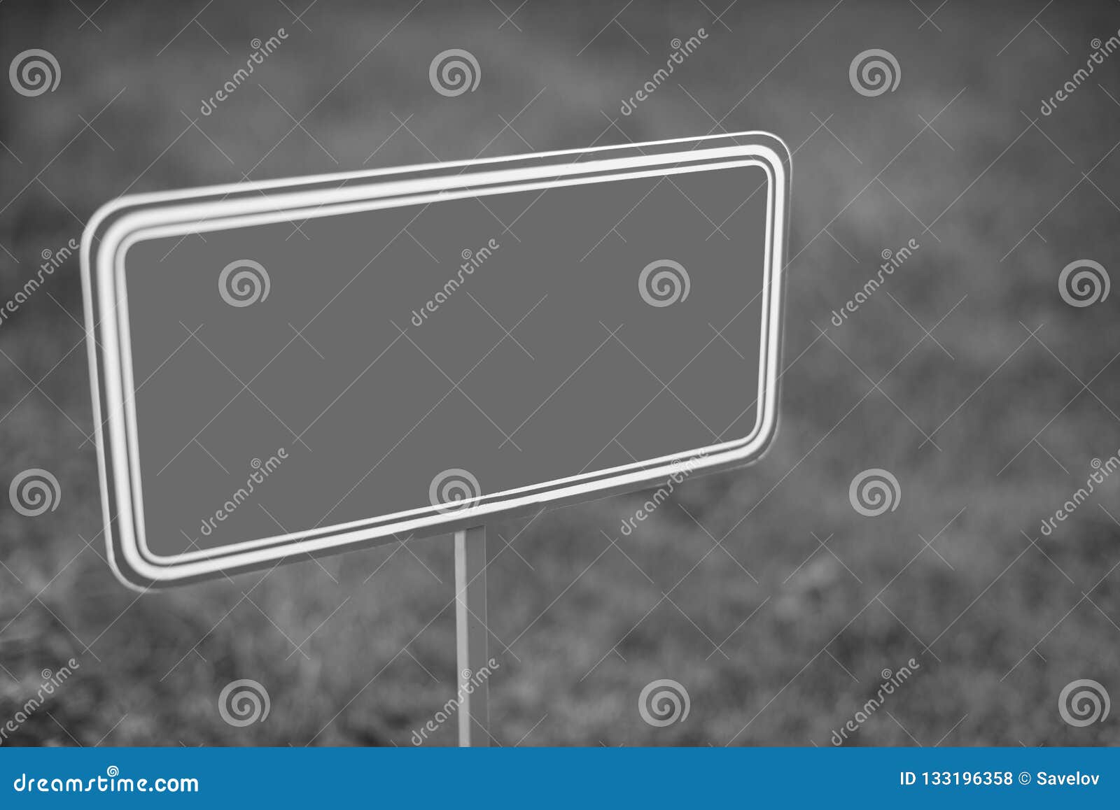 Monochrome Blank Sign for Text on Grass Background Stock Photo - Image ...
