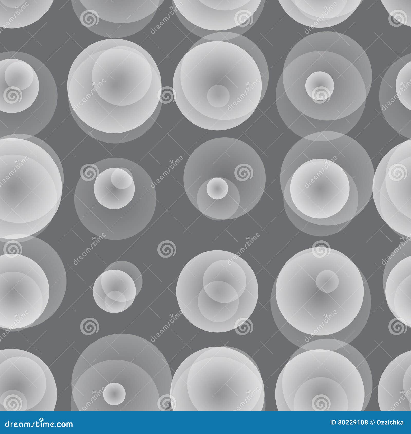 Monochrome Bubbles Abstract Seamless Pattern. Geometric Seamless ...