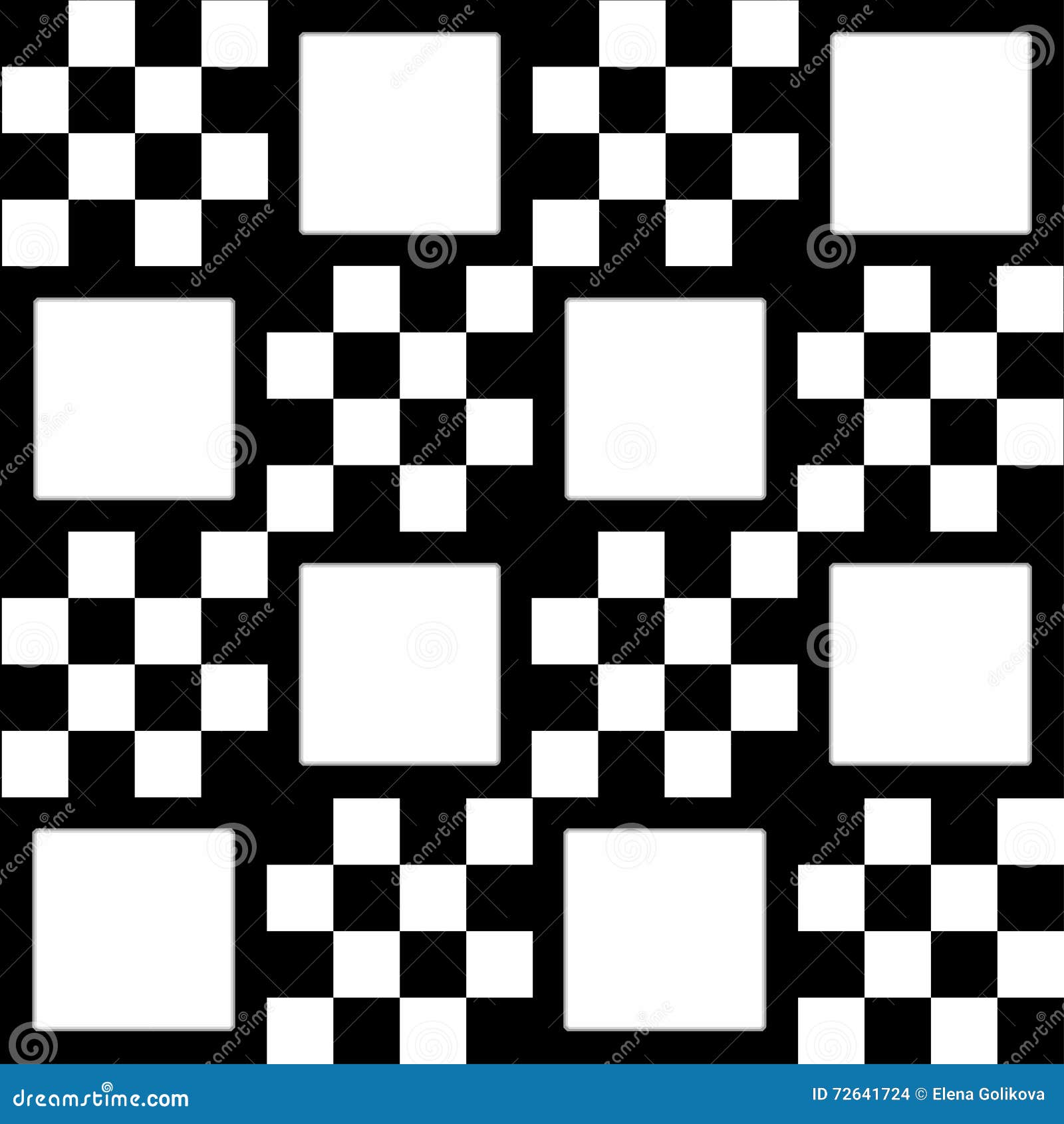 Monochrome Checkered Background with White Squares Stock Vector ...