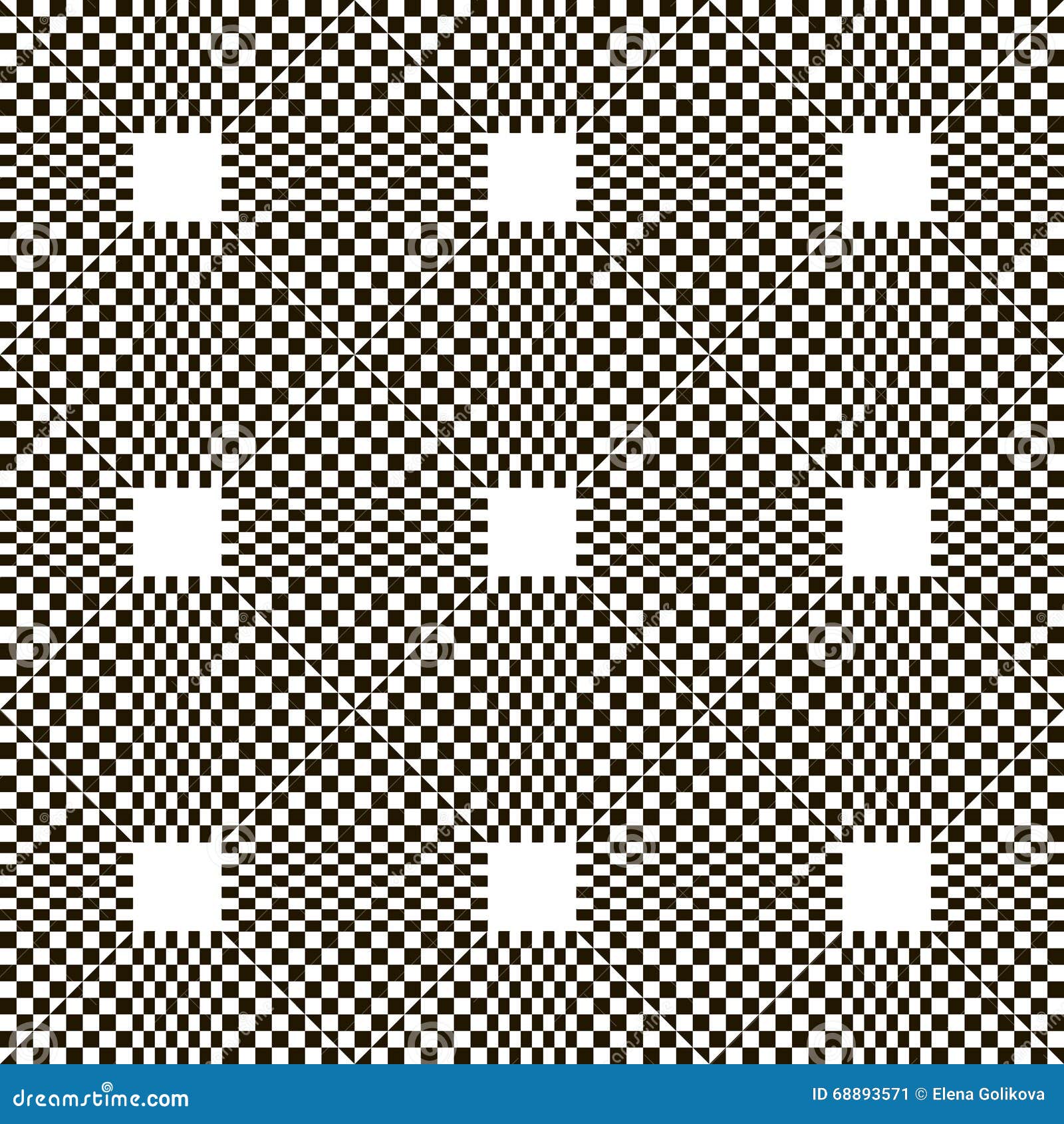 Monochrome Chequered Pattern with Squares Stock Vector - Illustration ...