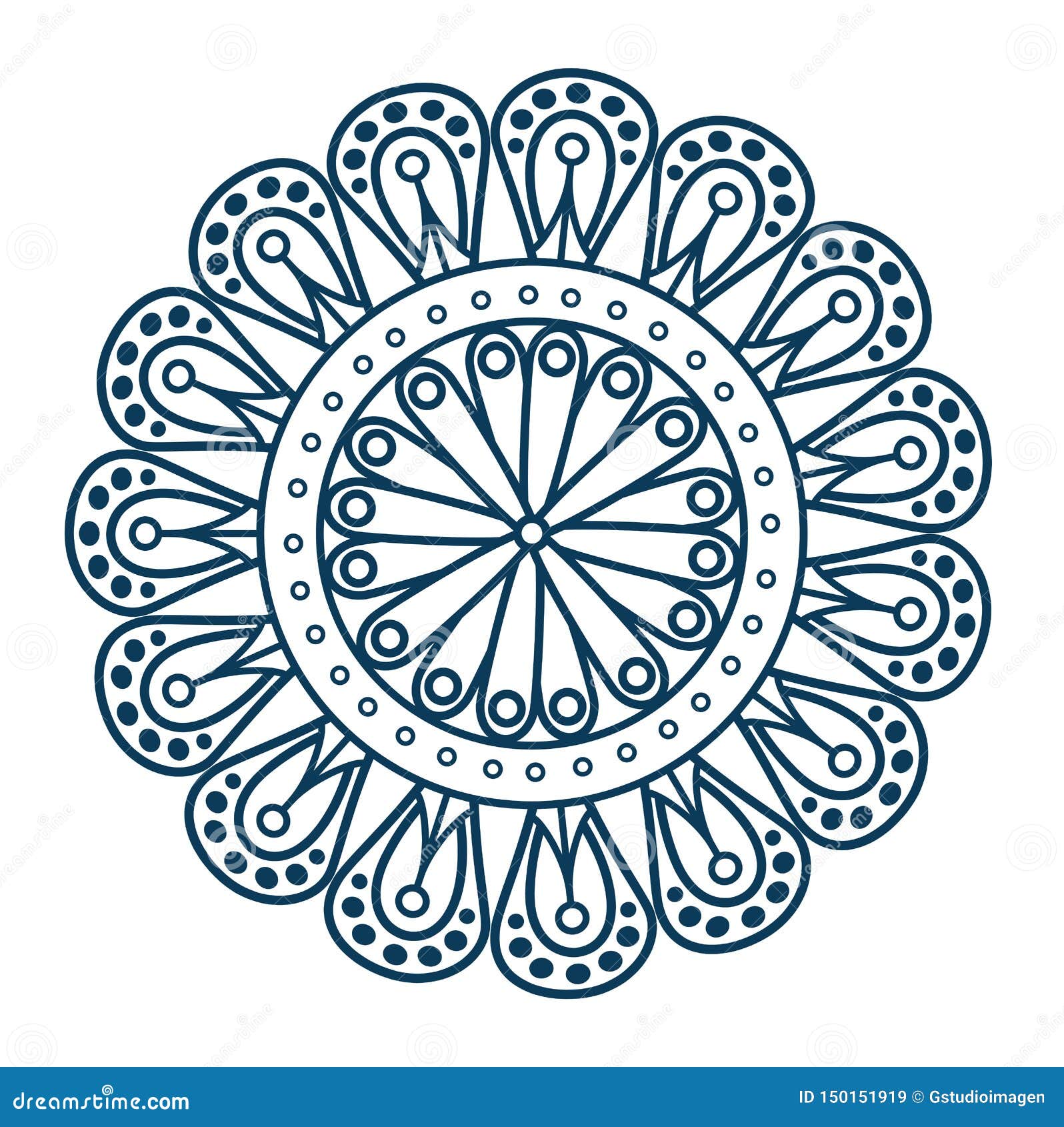 Monochrome and Circular Mandala Stock Illustration - Illustration of ...