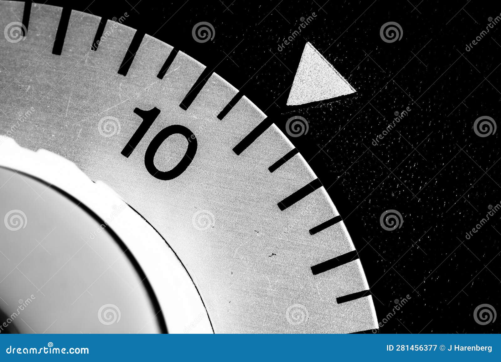 Monochrome Close-up of an Old Analog Laboratory Timer Set To Eleven ...