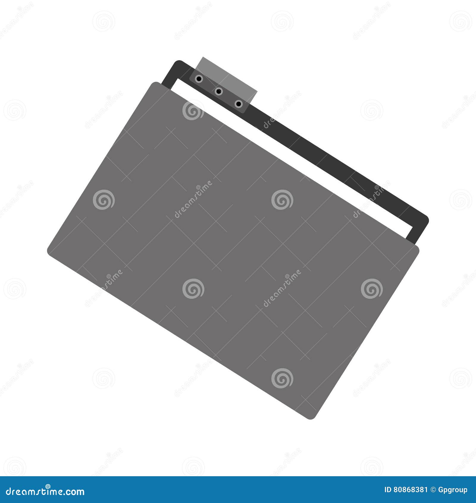 Monochrome Color of Office Folder Diagonal Position Stock Vector ...