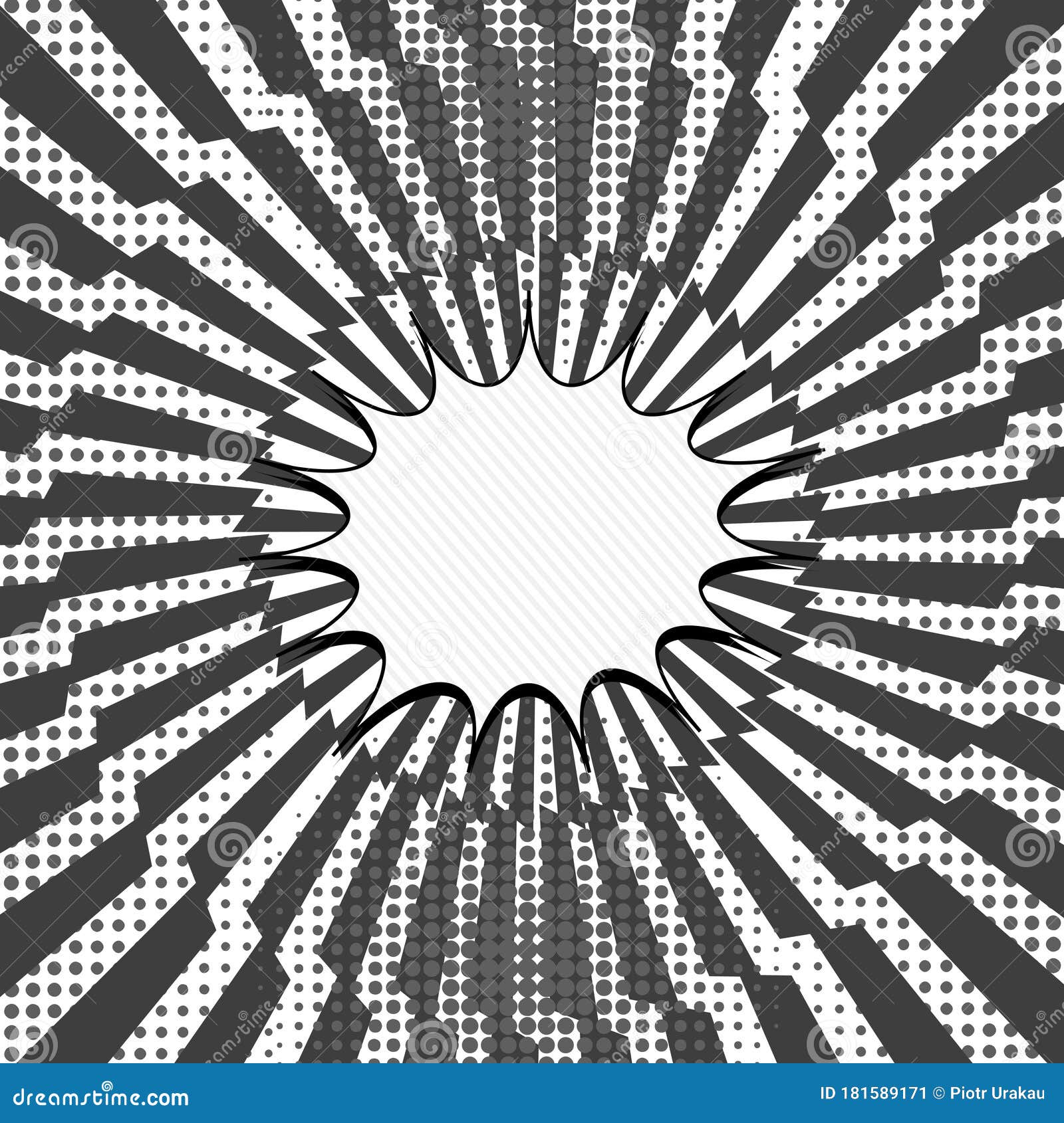 Monochrome comic template stock vector. Illustration of burst - 181589171