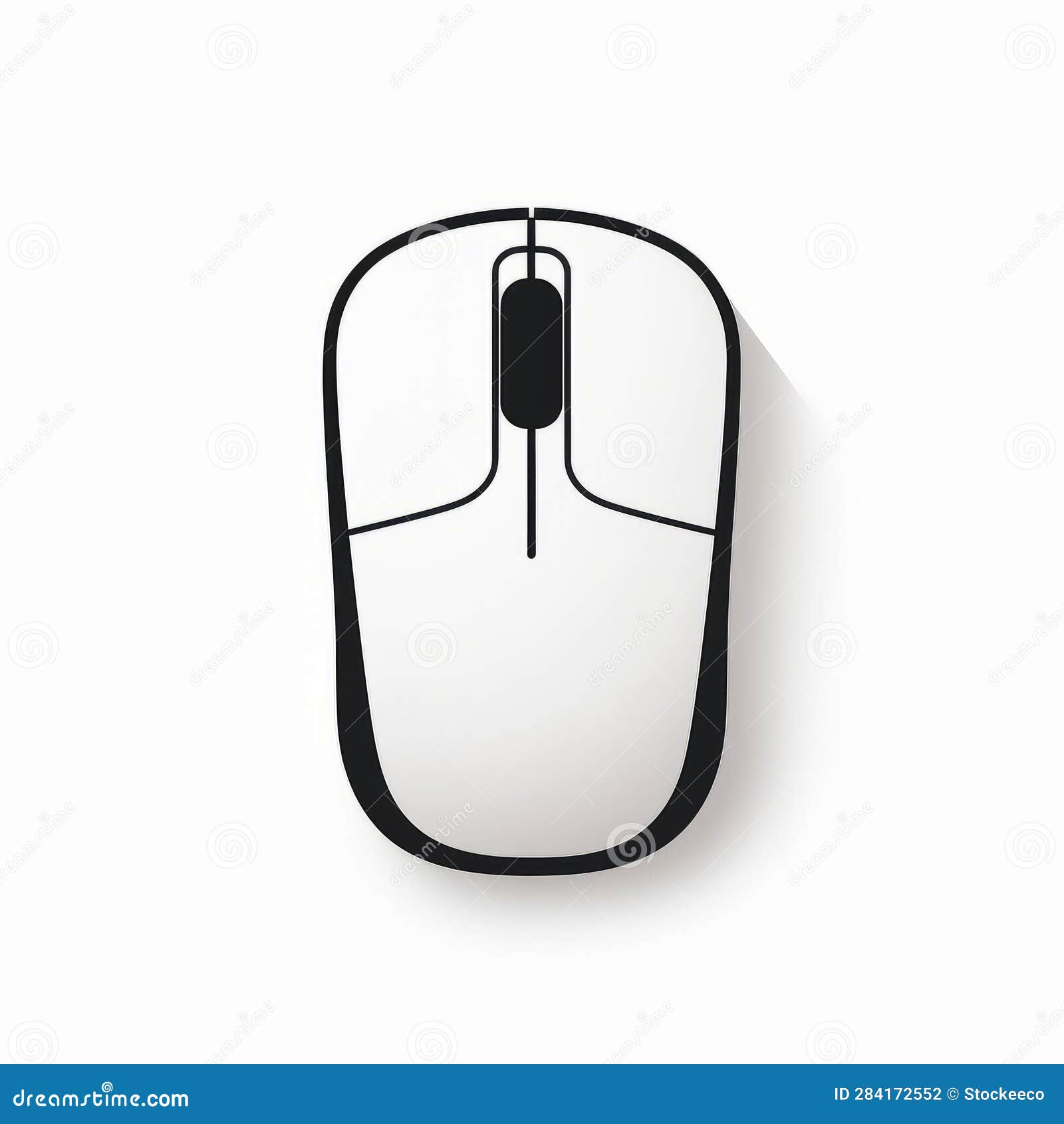 Monochrome Computer Mouse with Shadow Isolated Design Concept Stock ...