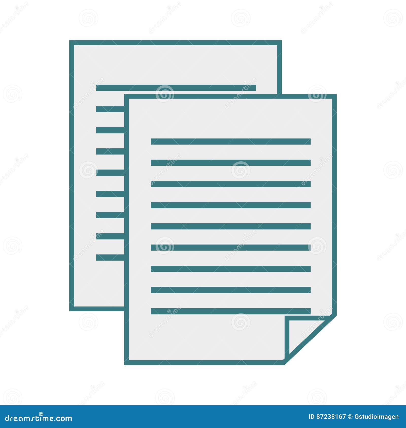 Monochrome Contour with Document File Stock Vector - Illustration of ...