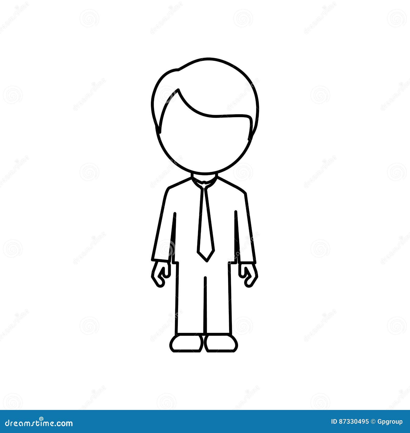 Monochrome Contour Faceless with Dad in Formal Clothes Stock ...