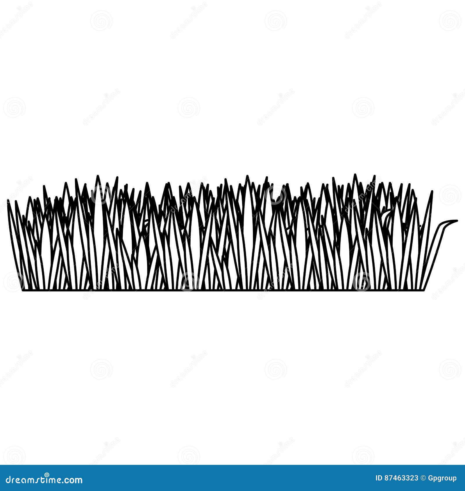 Monochrome Contour of Field Grass Stock Illustration - Illustration of ...