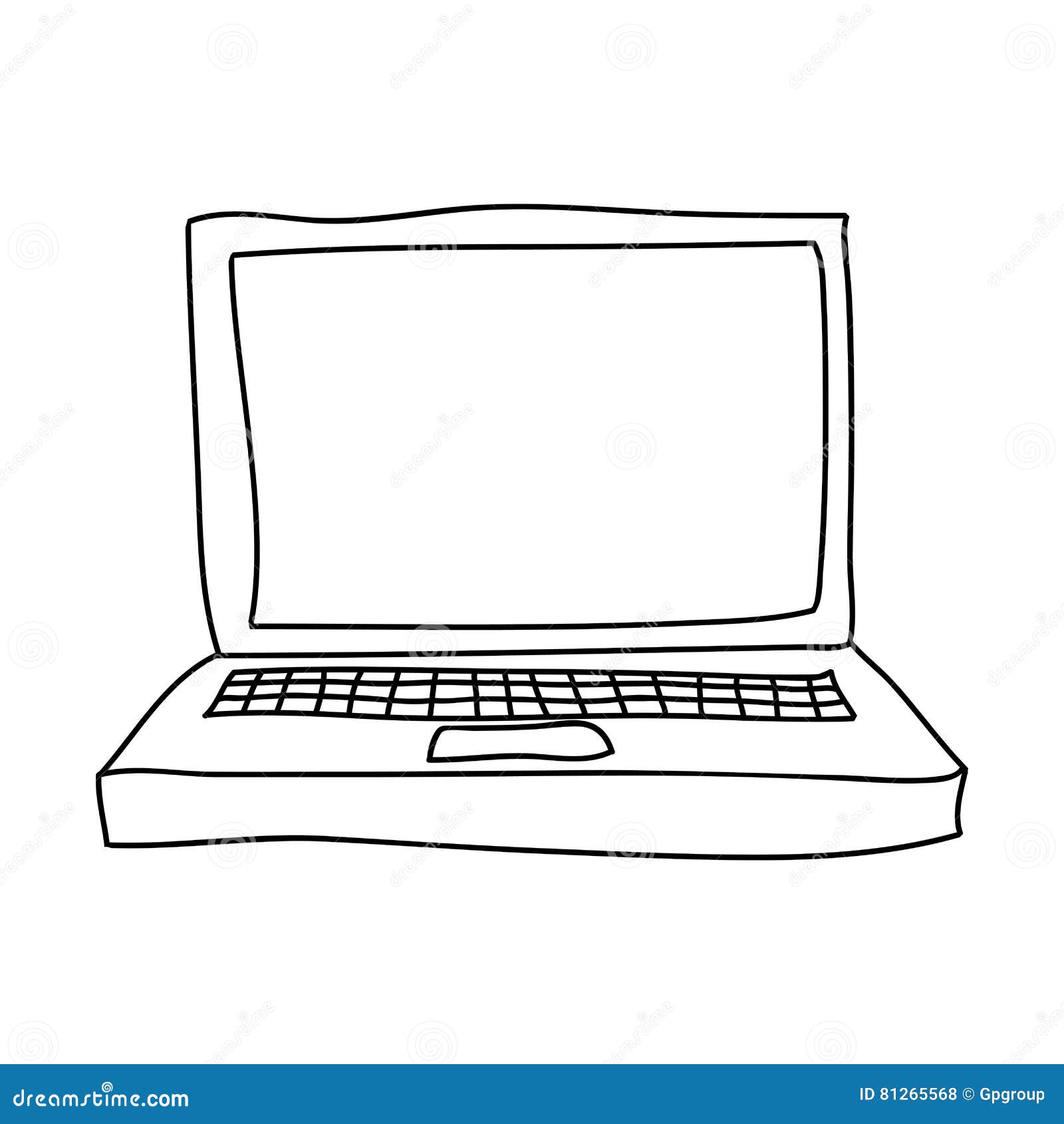Monochrome Contour of Laptop Computer Stock Vector - Illustration of ...