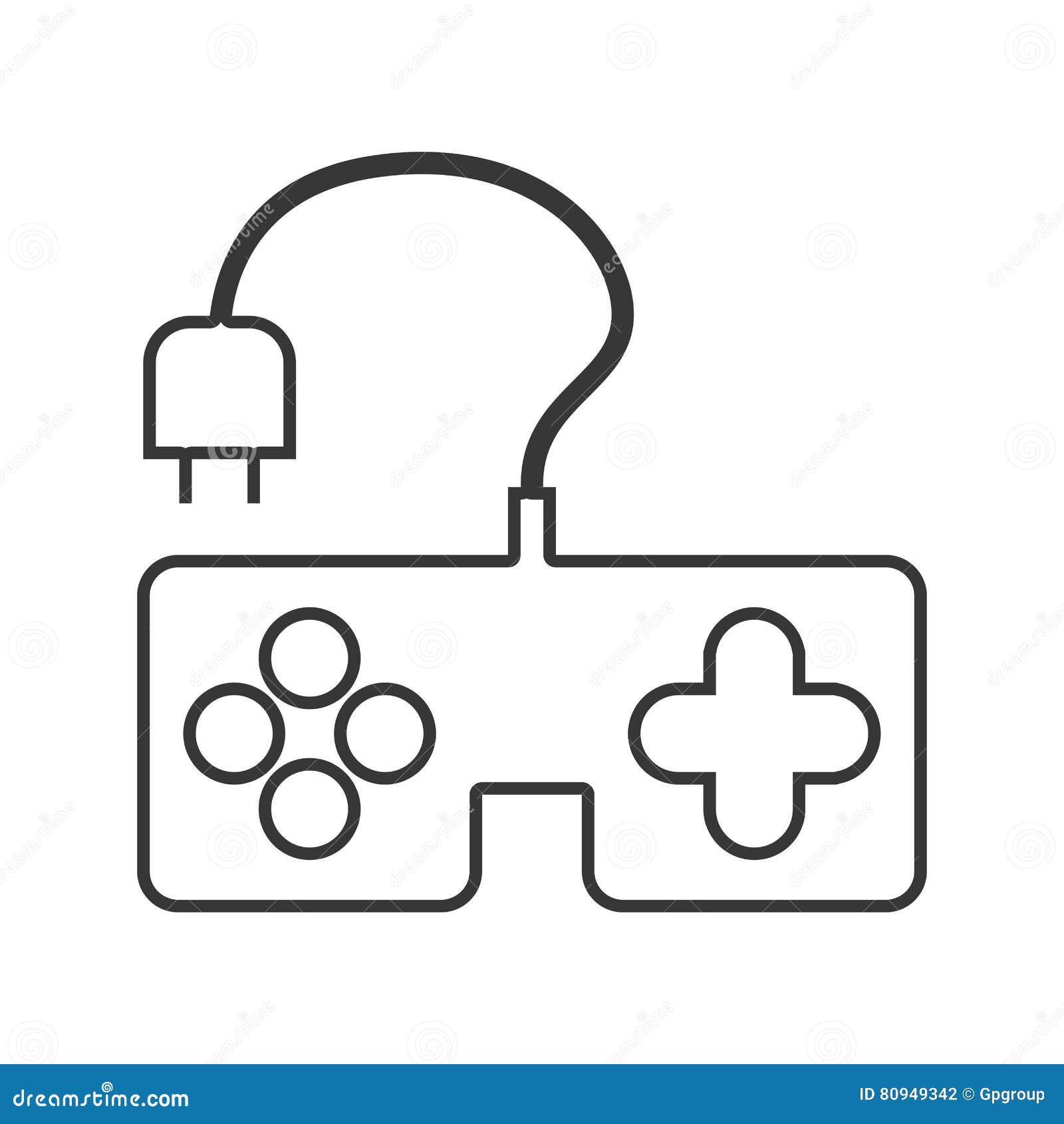 Monochrome Contour Remote Control Games with Rectangle Form Stock ...