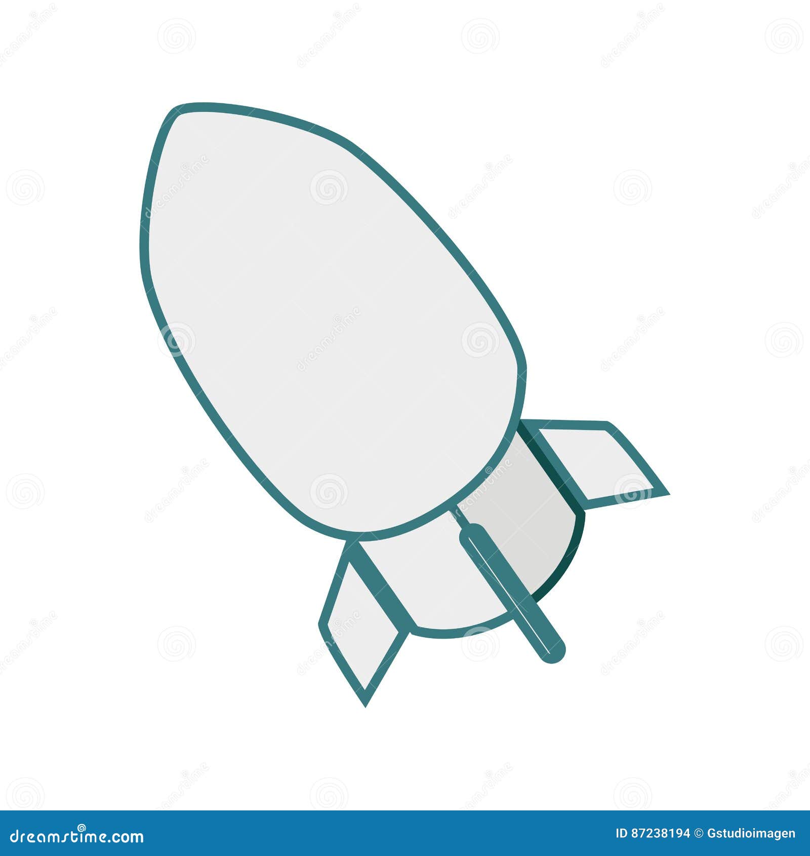 Monochrome Contour with Rocket Icon Stock Vector - Illustration of ...