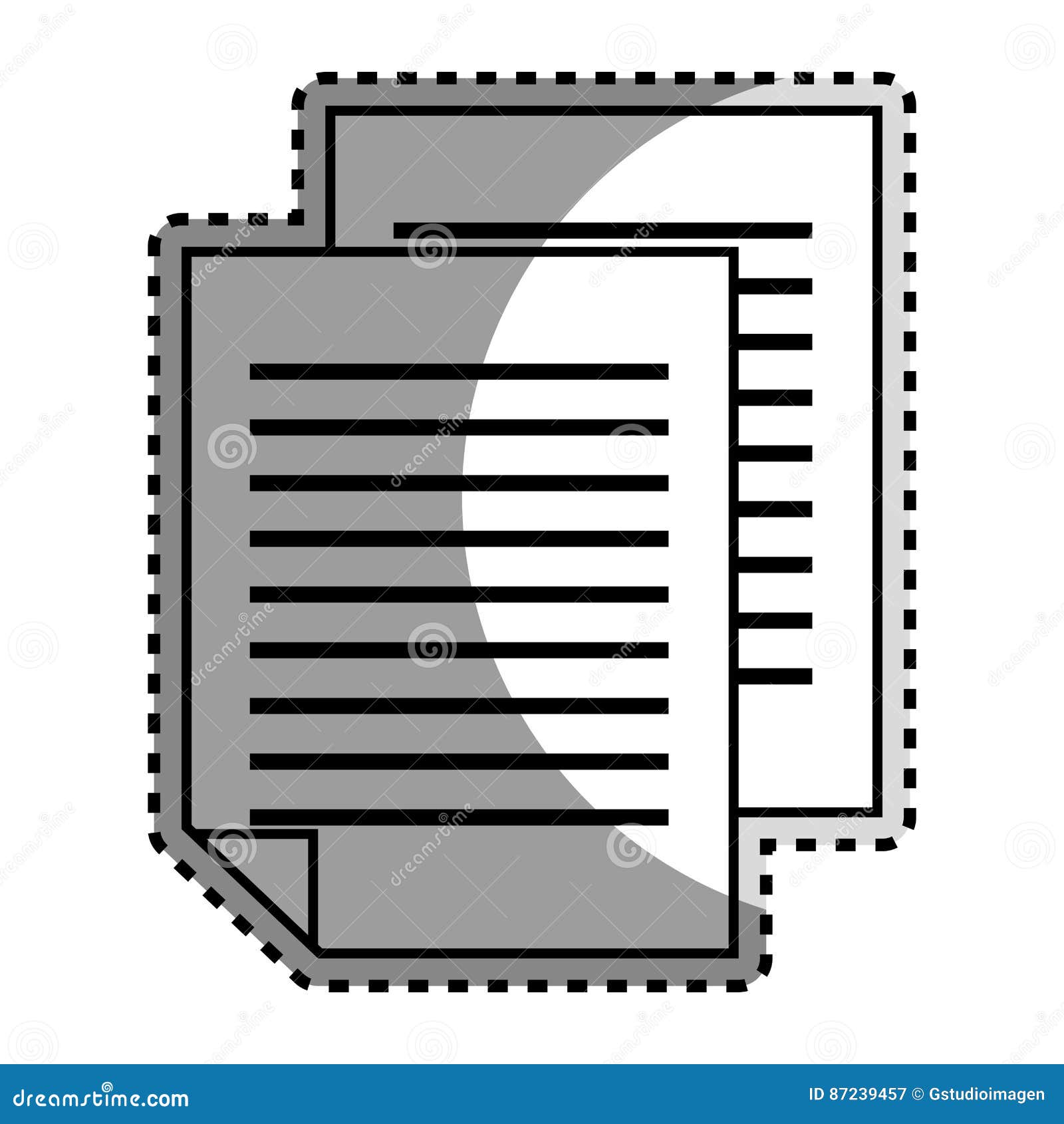 Monochrome Contour Sticker with Document File Stock Vector ...