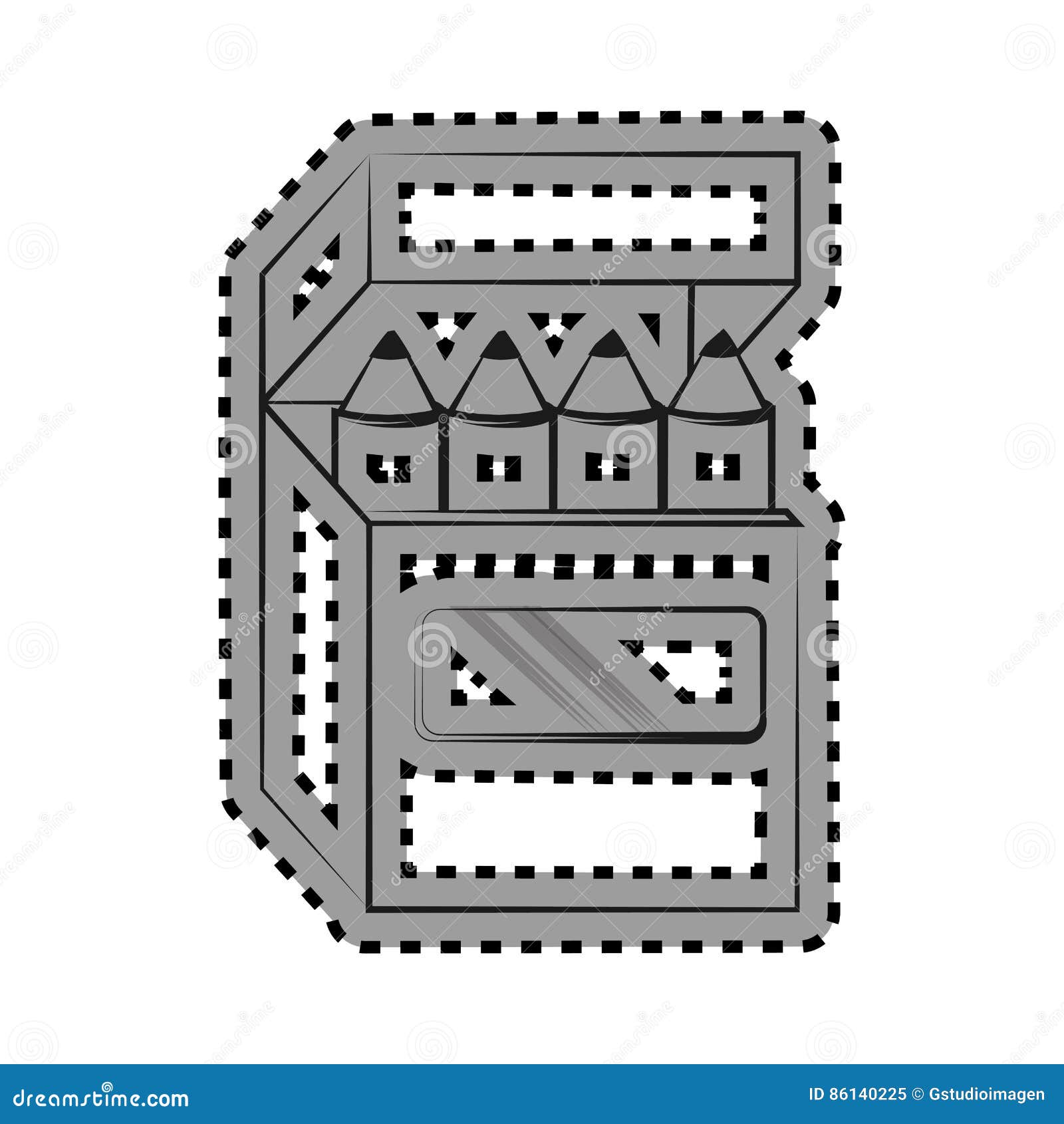 Contour Sticker Border With Muscle Man Crossed Arms Shading Royalty ...