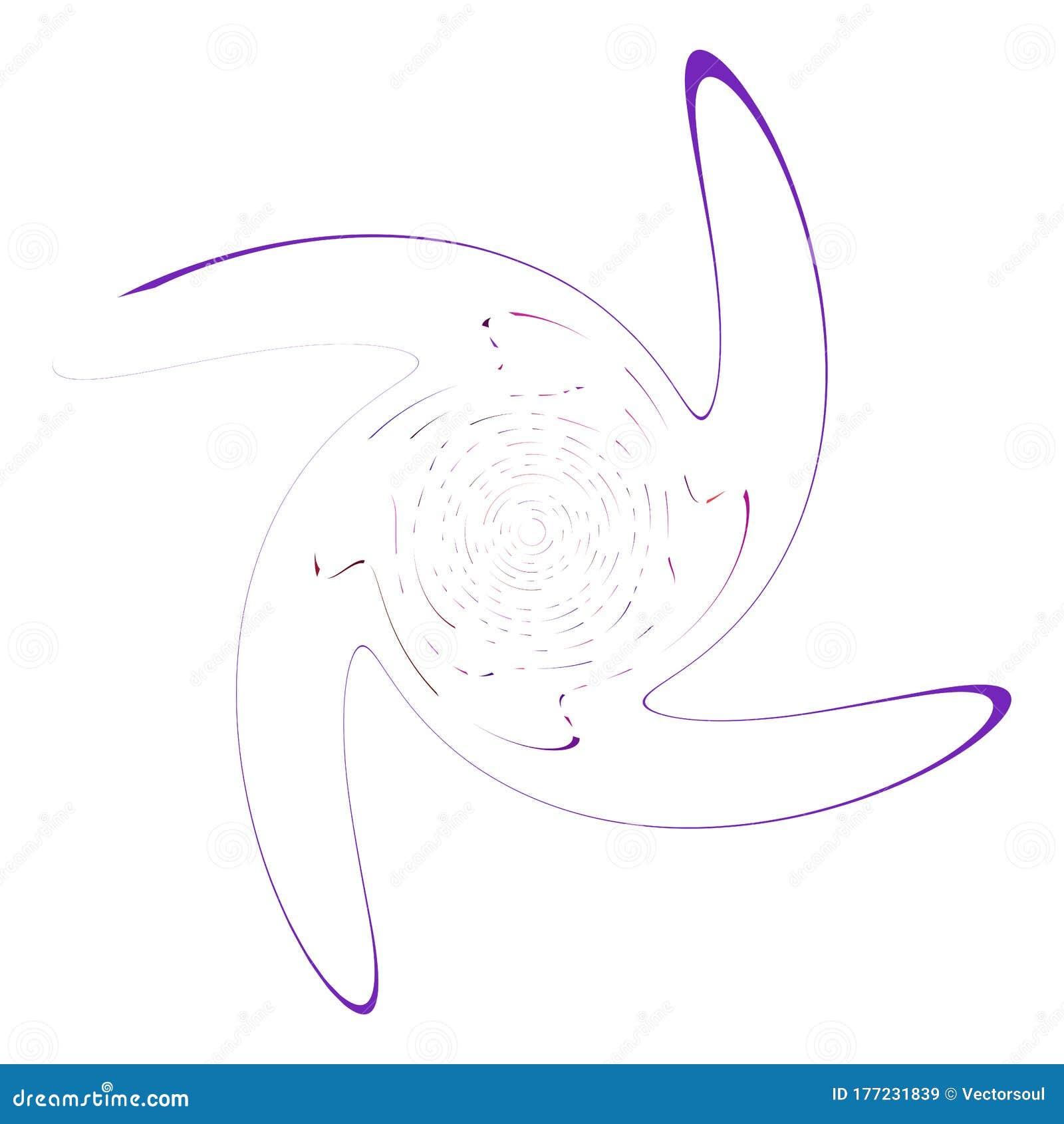 Monochrome Cyclic, Cycle Concentric Rings. Revolved Spiral, Vortex ...