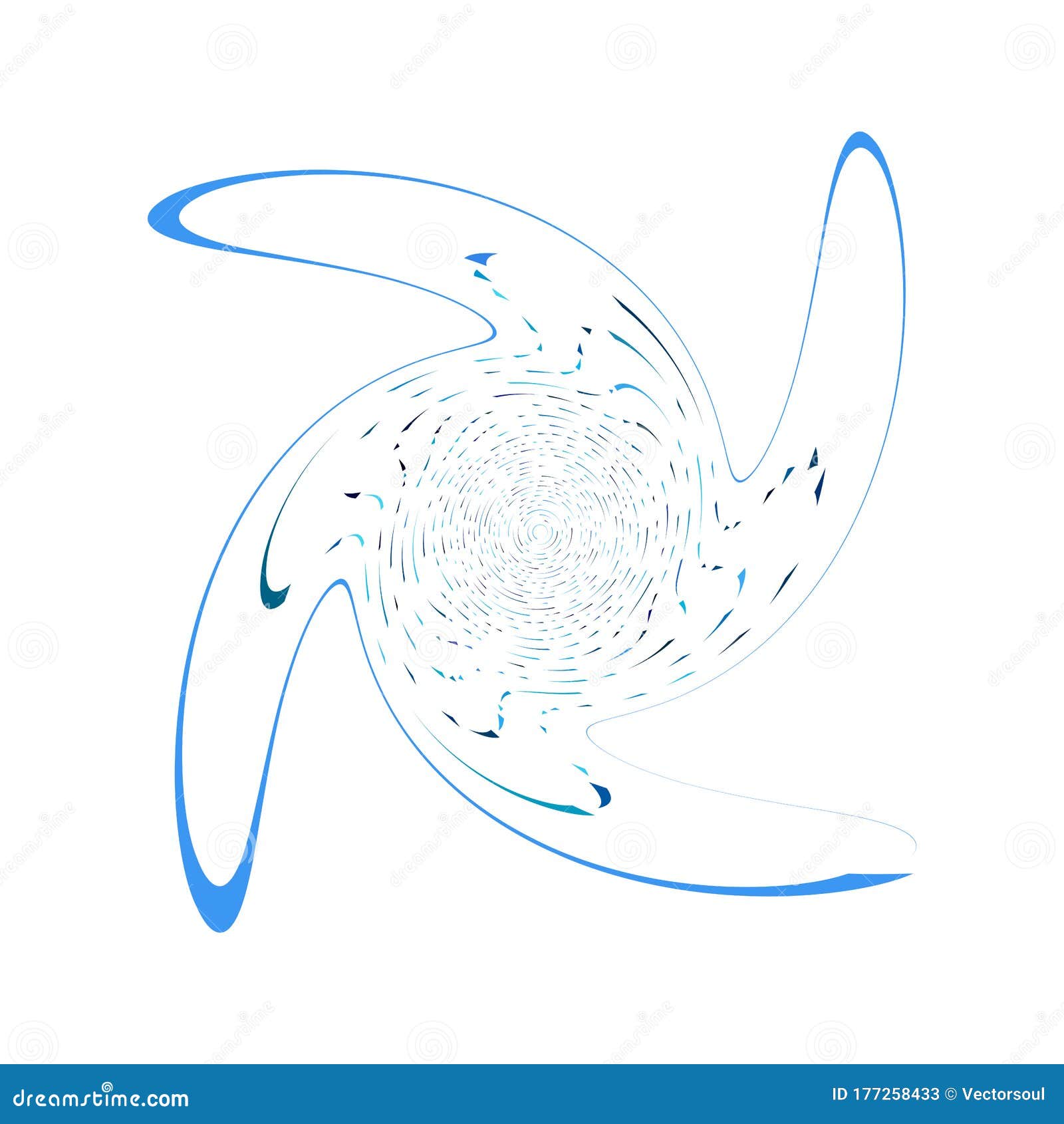 Monochrome Cyclic, Cycle Concentric Rings. Revolved Spiral, Vortex ...