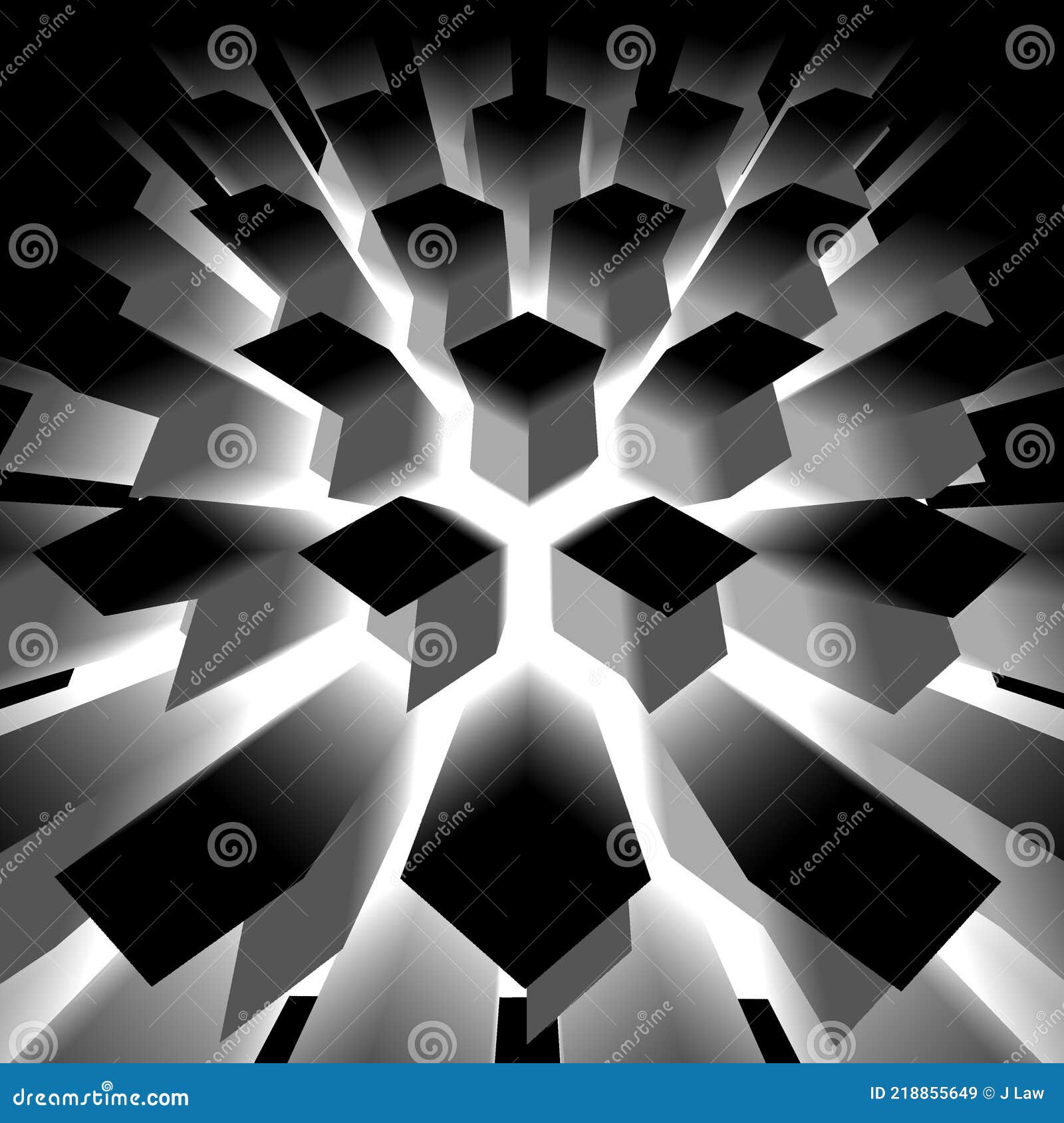 Monochrome 3D Design in Black White and Shades of Grey Stock ...