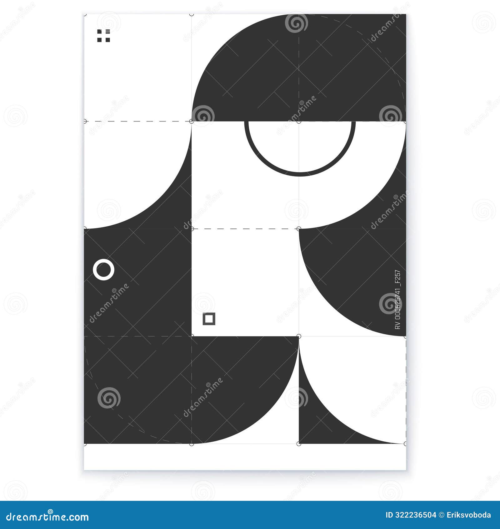 Monochrome Data Visualization. Data Matrix. Precision Shapes and Grid ...