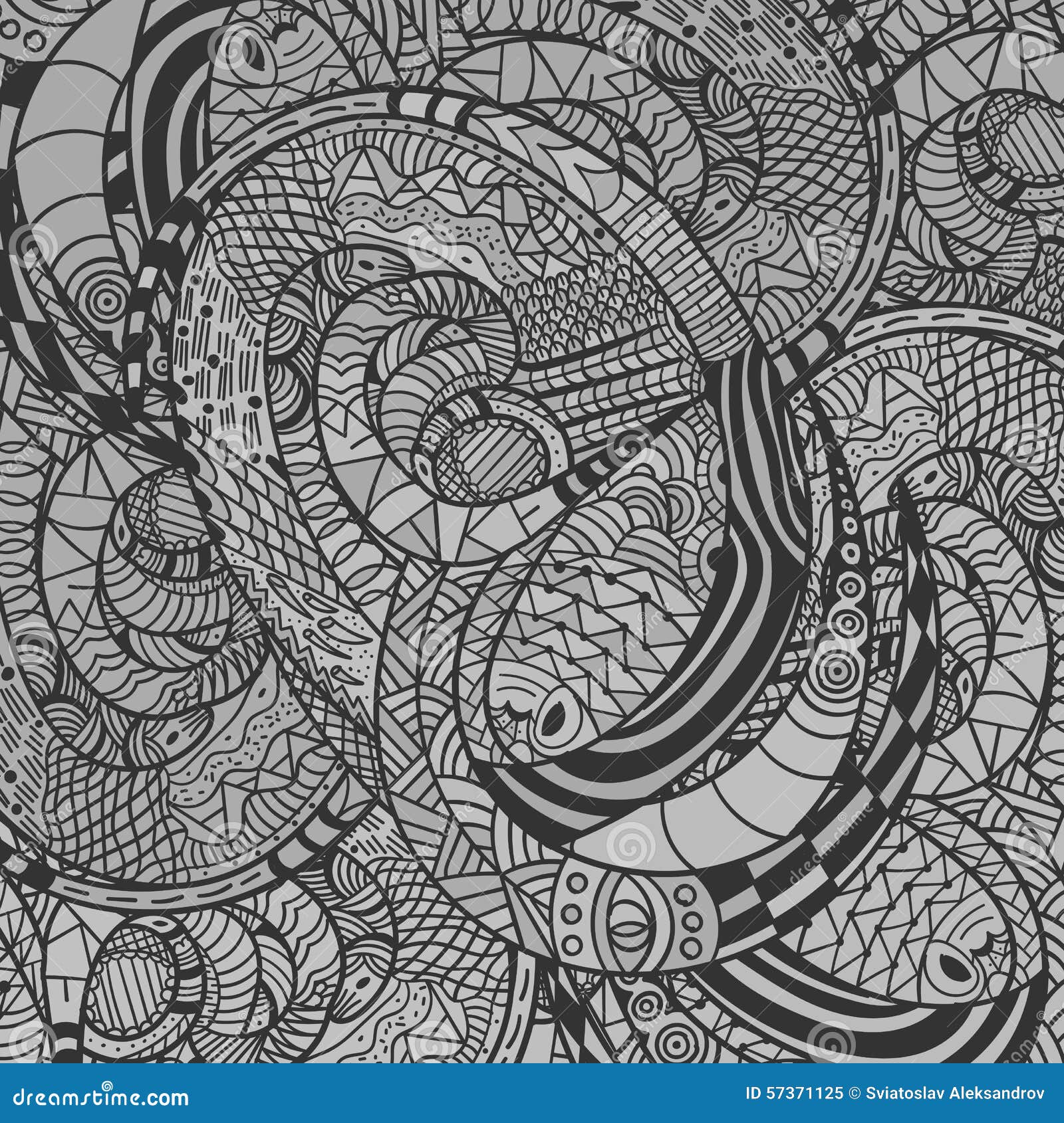 Monochrome Decorative Snake Pattern Stock Vector - Illustration of ...
