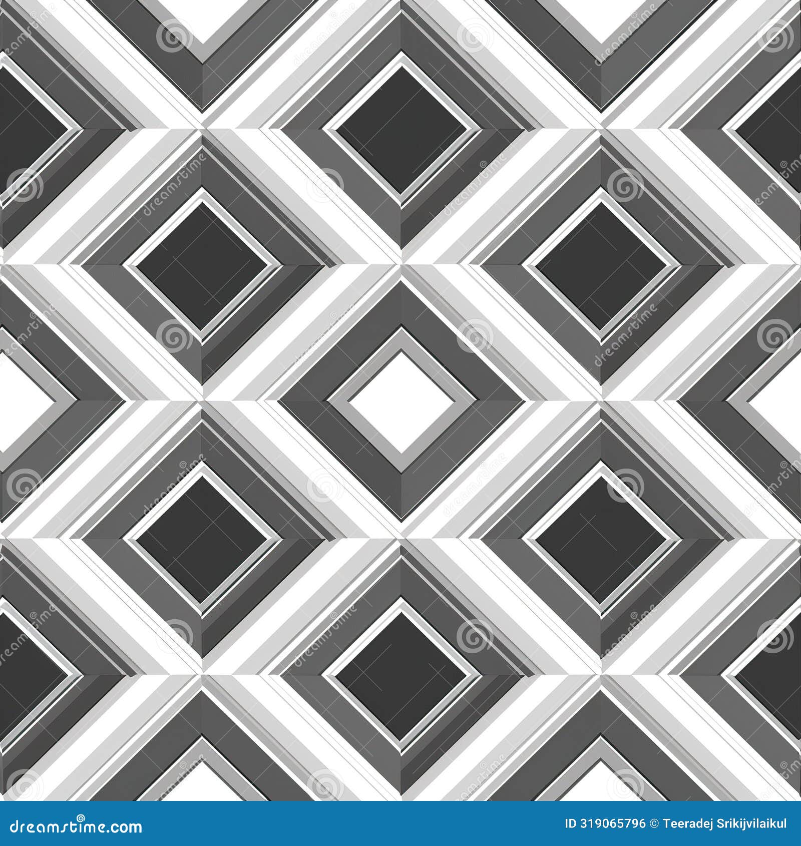 Monochrome Diamond Geometric Pattern Stock Illustration - Illustration ...