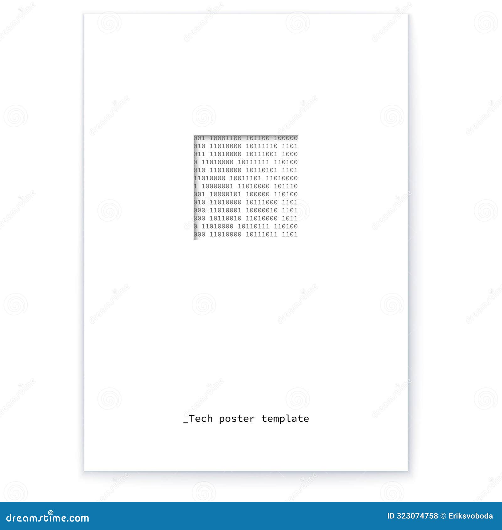 Monochrome Digital Matrix. Minimalist Tech Poster. Digital Aesthetics ...