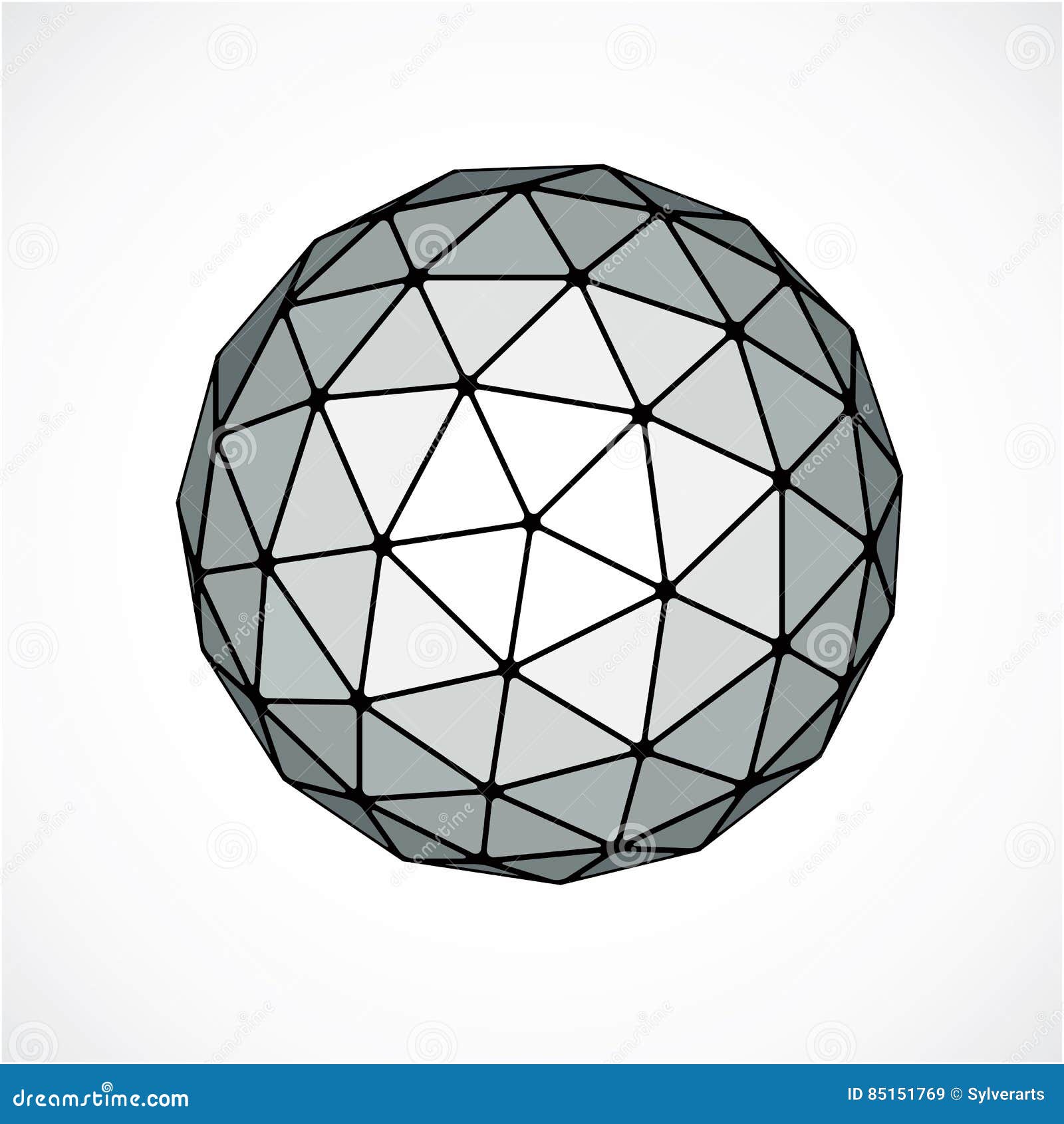 Monochrome Dimensional Vector Low Poly Object, Trigonometry Shape ...